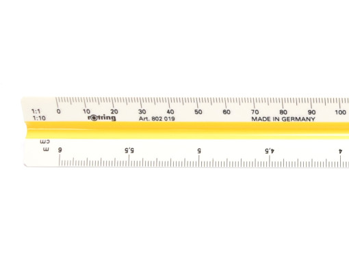 NOS Vintage Rotring Triangular Scale Ruler R80202190 - ARCHITECT DIN In ...