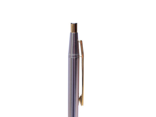 1970s Montblanc Noblesse Oblique Slimline Matte Stainless Steel Push ...