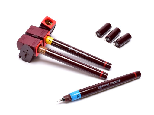 NOS Vintage Rotring Isograph 3 Technical Pens 0.35mm, 0.50mm, 0,70mm ...