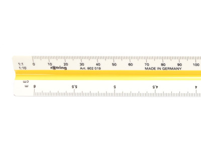 NOS Vintage Rotring Triangular Scale Ruler R80202190 - ARCHITECT DIN In ...