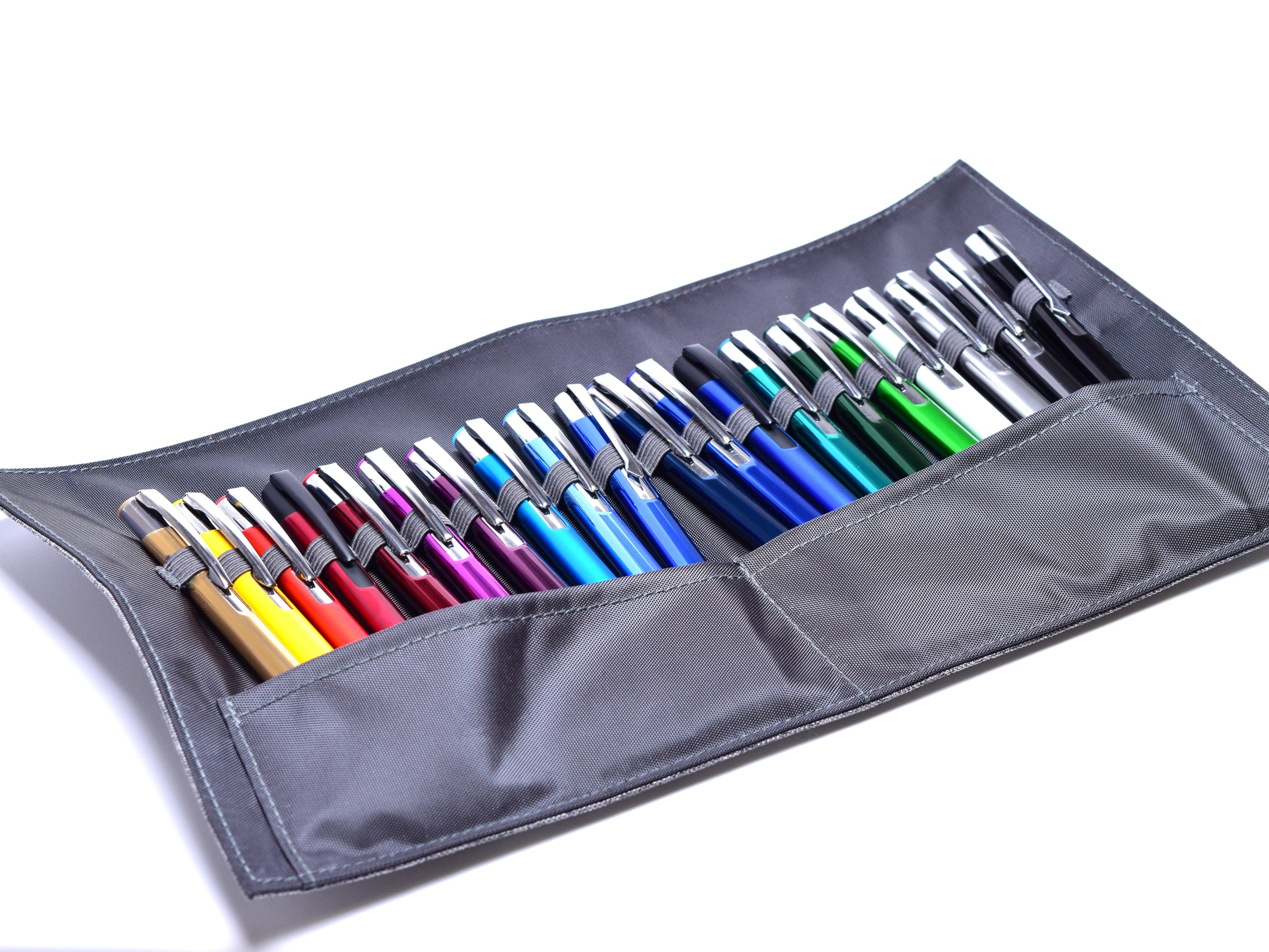 UberPens Pen Case Holder Roll Up Pouch Wrap - Aluminum Grey Crypton ...