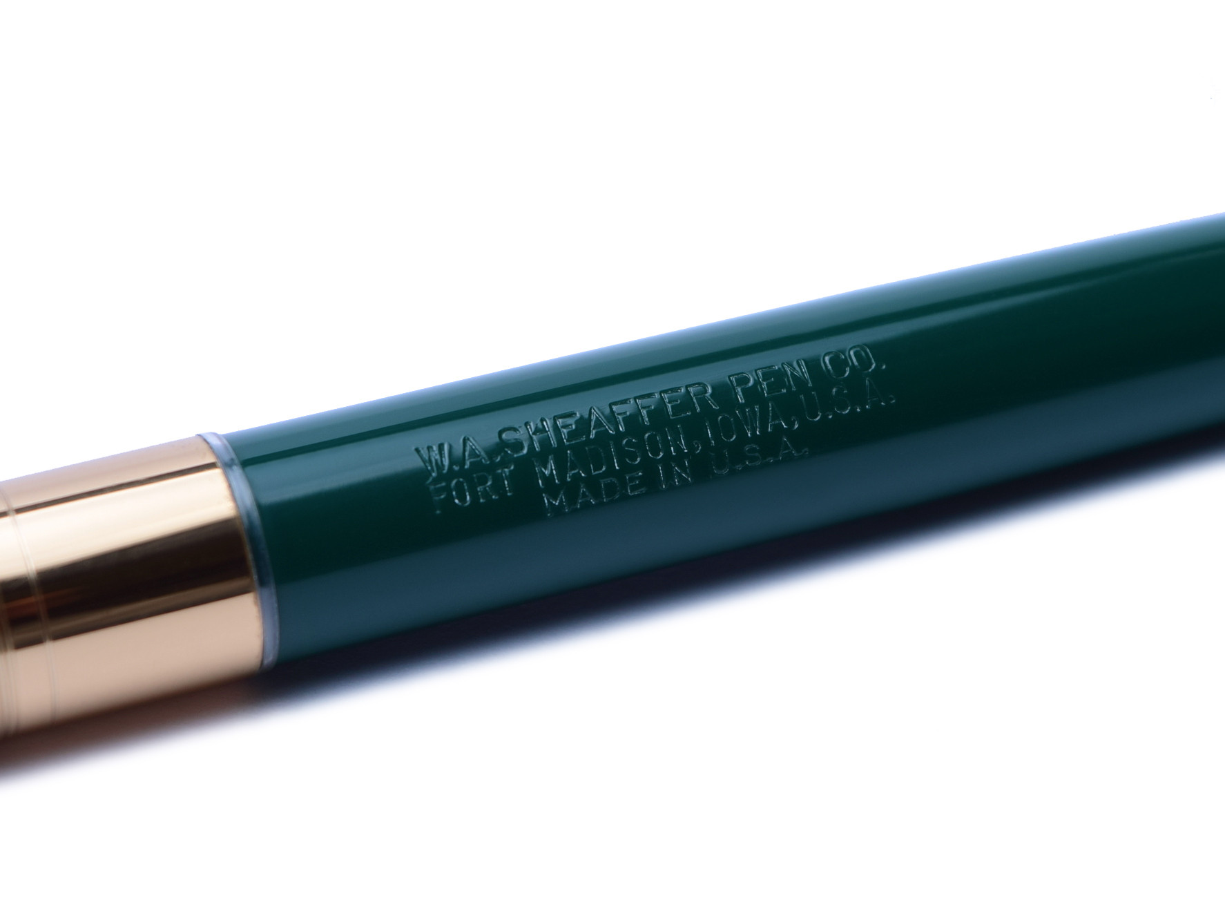 VINTAGE SHEAFFER'S FINELINE DIVISION GREEN AND GOLD 341 F FINE SIZE ...