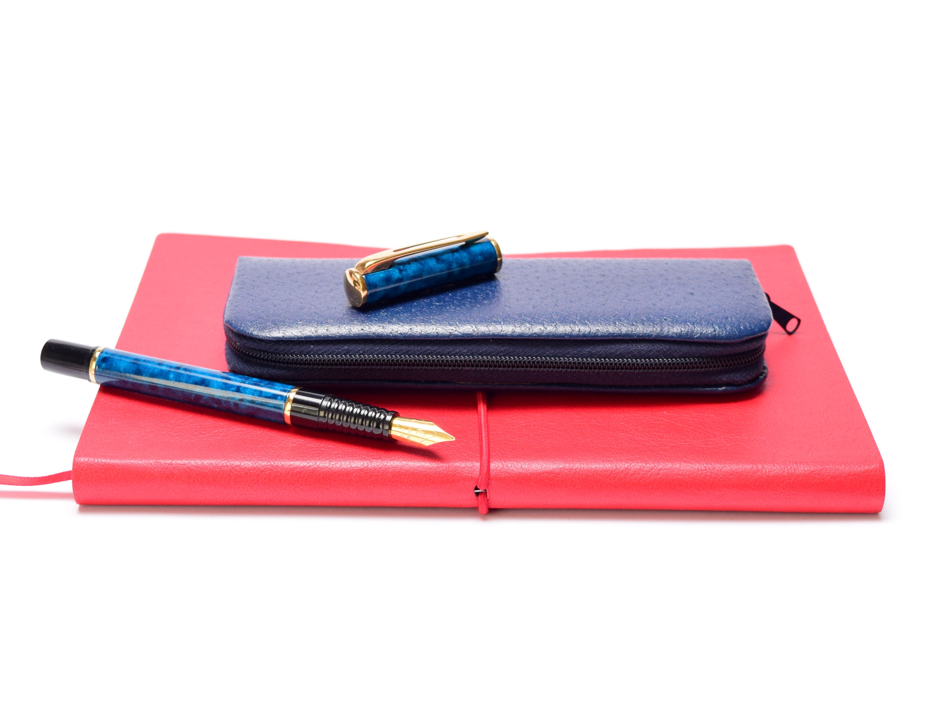 Vintage High Quality MEGA Leatherette Navy Blue Pouch for 3 Fountain ...