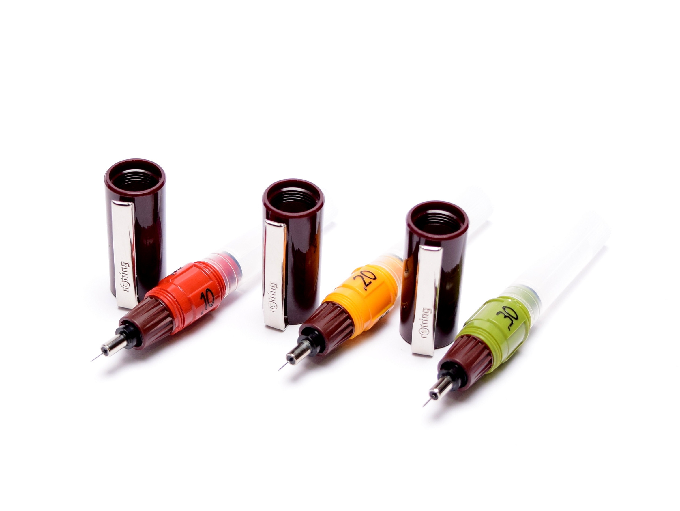 NOS Vintage Rotring Isograph Junior Set 3 Technical Pens 0.10mm, 0.20mm ...