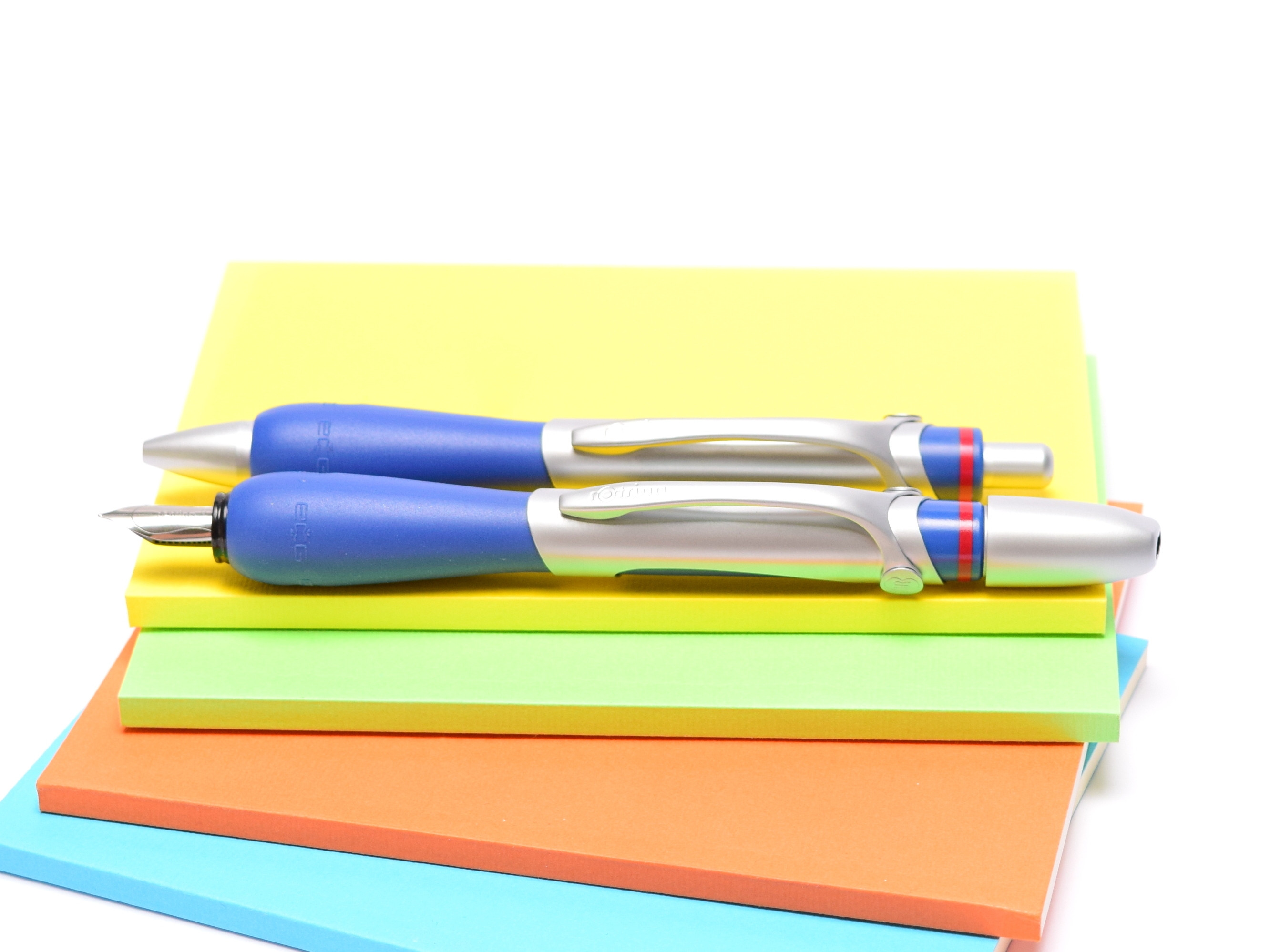 Vintage 2000s Rotring Skynn Matt Silver & Deep Blue Rubberized Padded ...