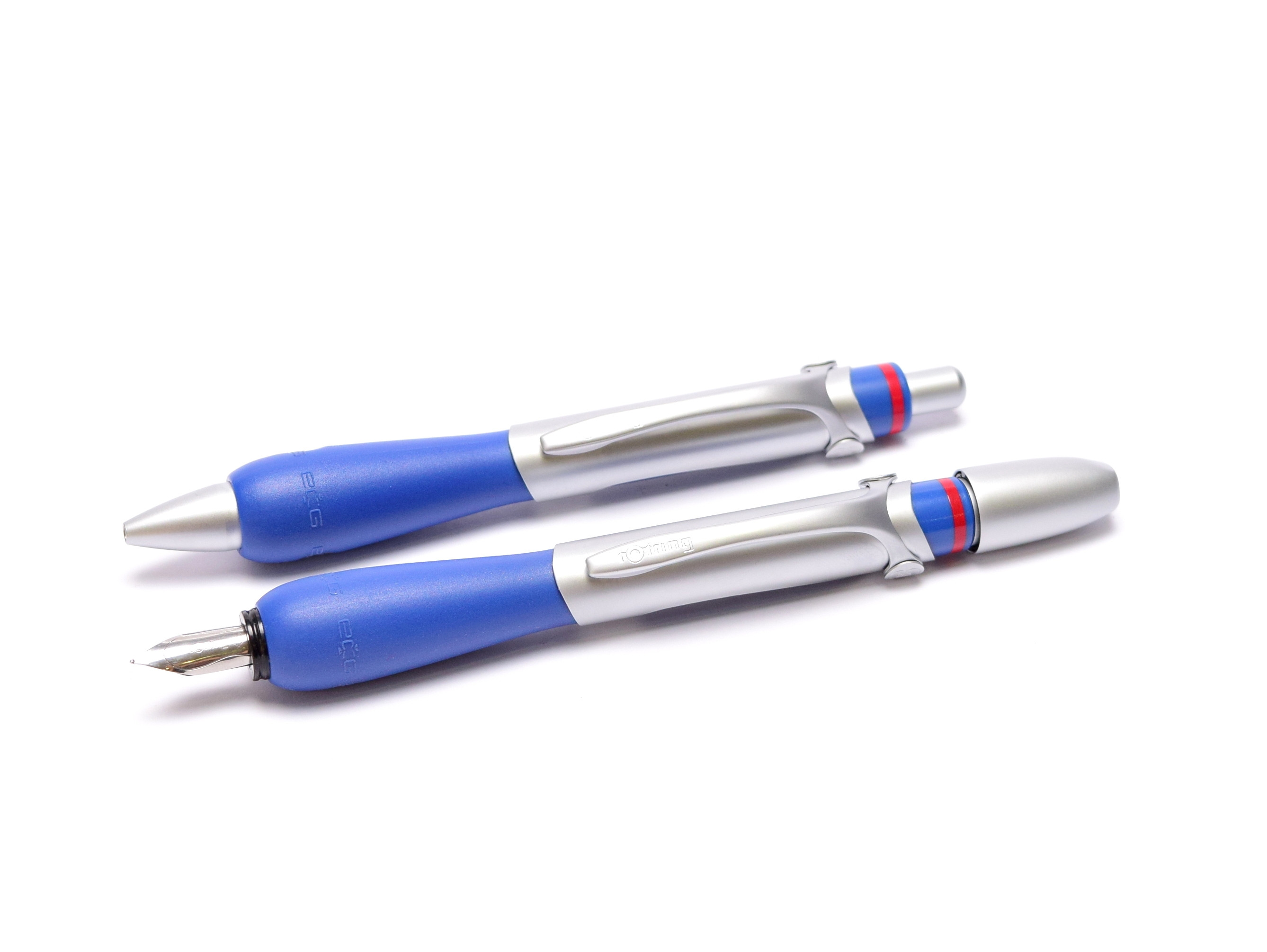 Vintage 2000s Rotring Skynn Matt Silver & Deep Blue Rubberized Padded ...