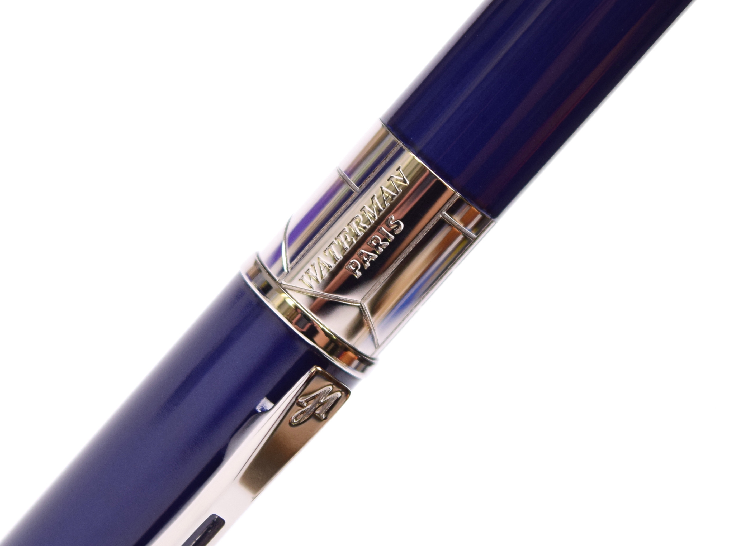 Waterman Perspective Violet Blue Lacquer Chrome F Fine Steel Nib ...