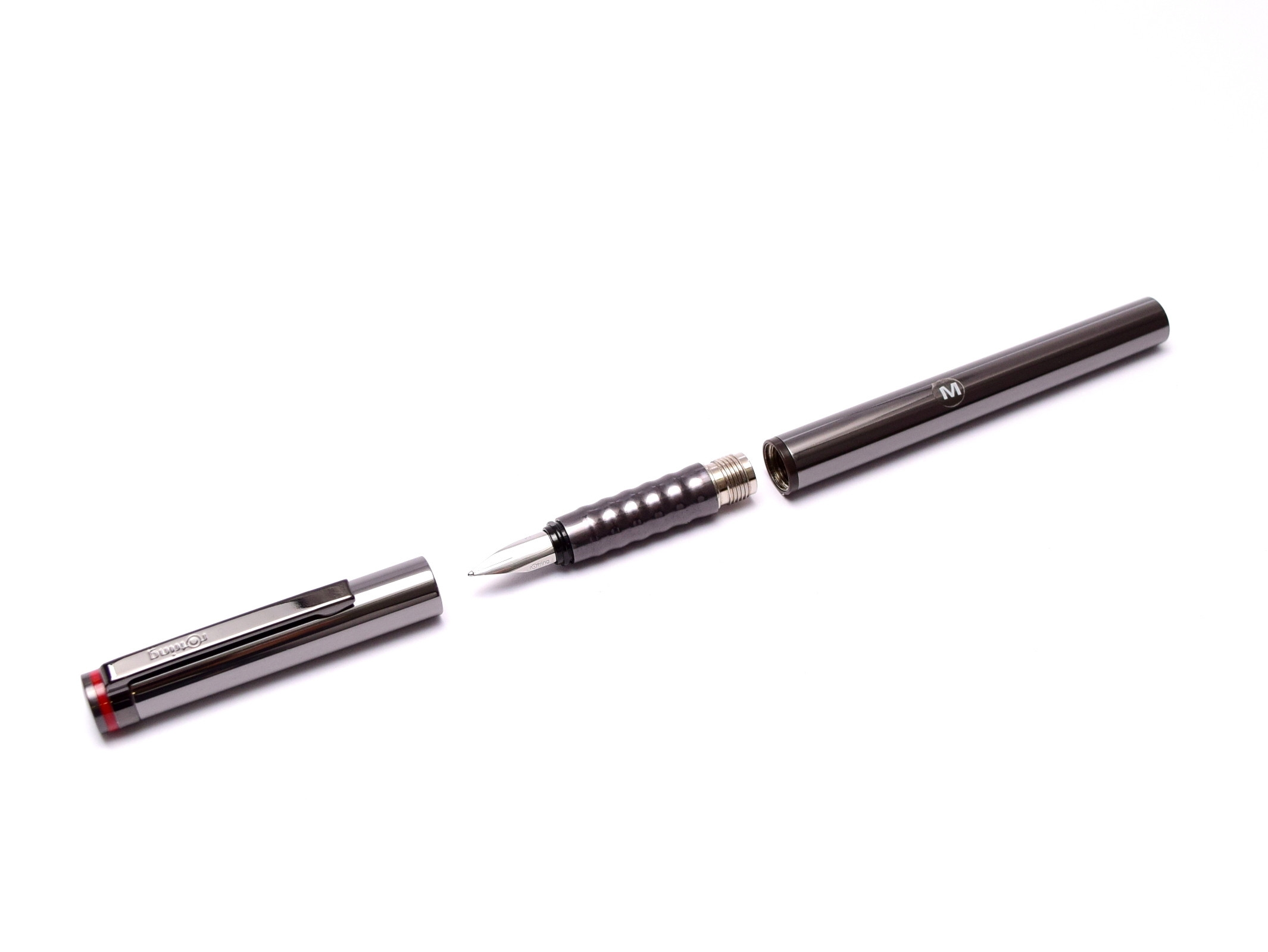2000 Rotring (400) Esprit Anthracite Gunmetal Dark Grey Anodized M Nib ...