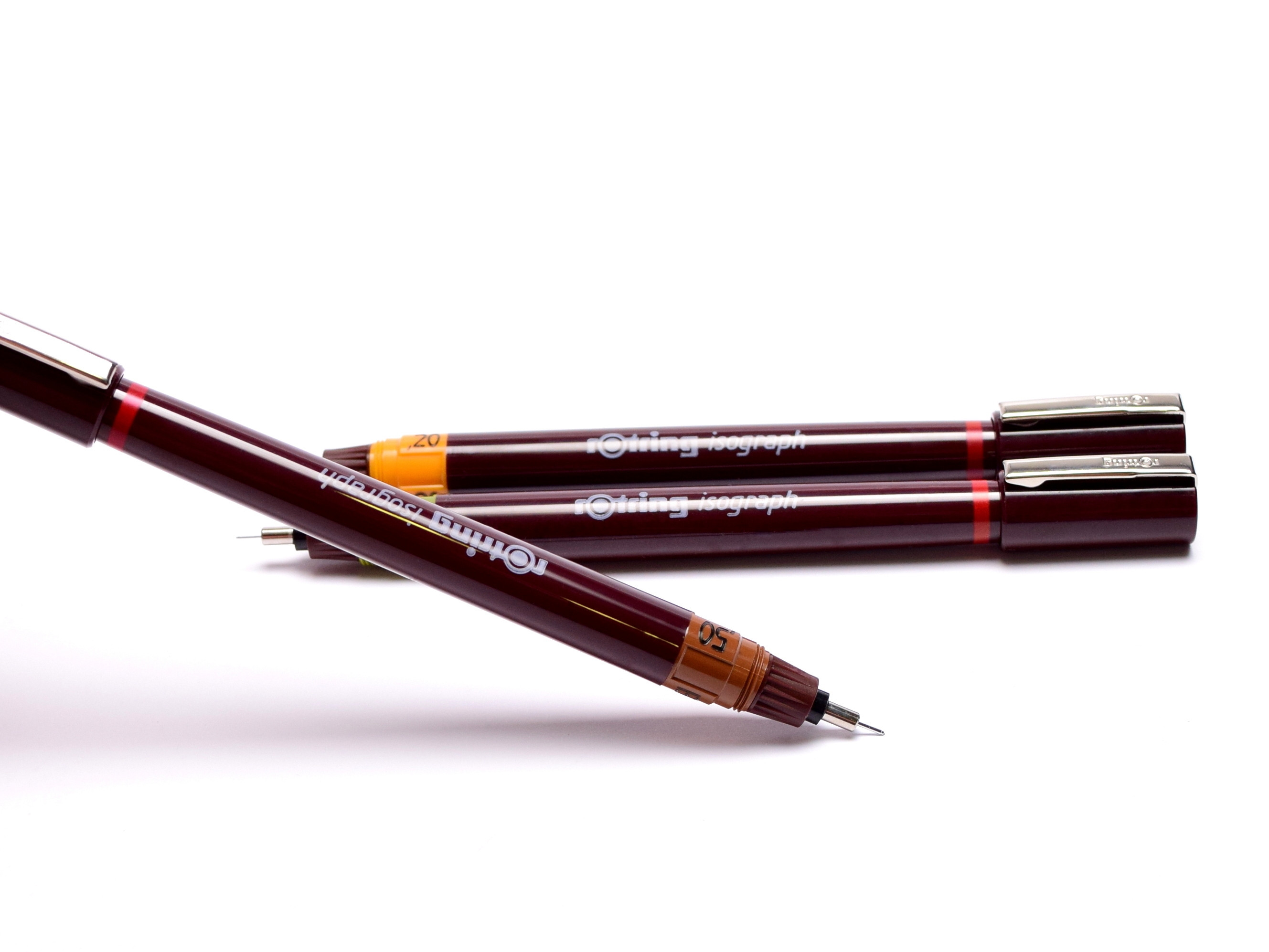 NOS Vintage Rotring Isograph Junior Set 3 Technical Pens 0.20mm, 0.30mm ...