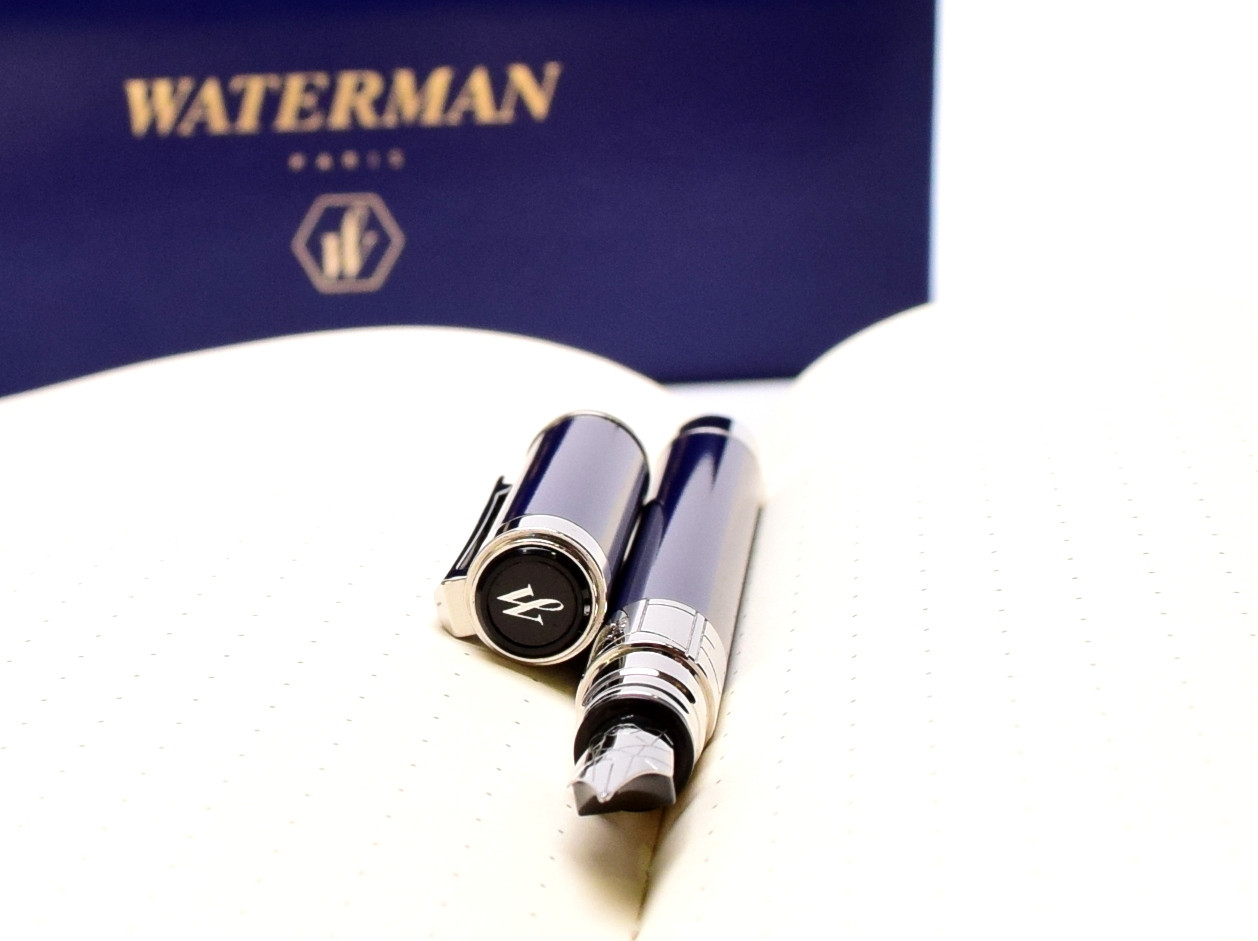 Waterman Perspective Violet Blue Lacquer Chrome F Fine Steel Nib ...
