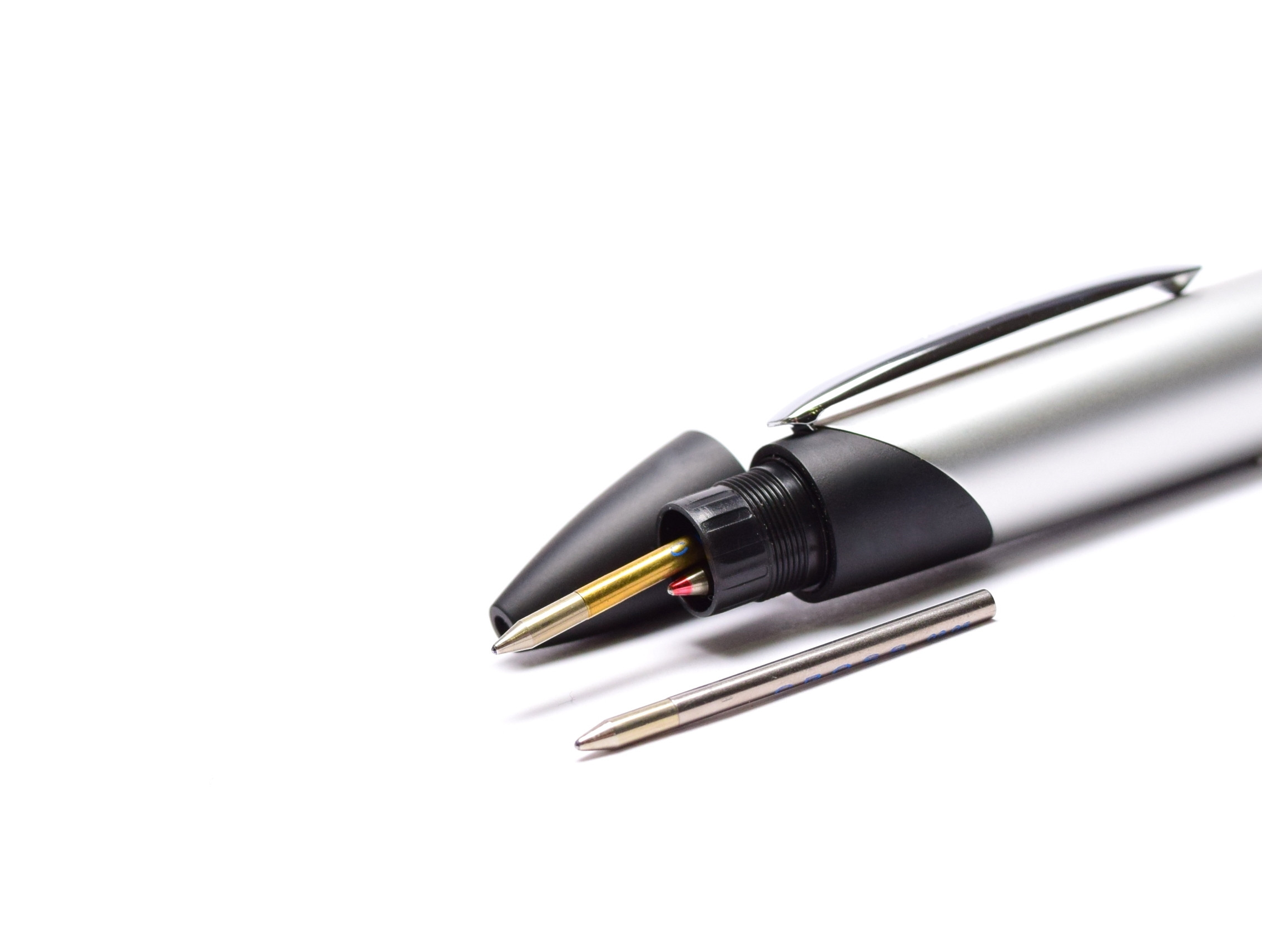 New Authentic CROSS Matrix Metal Slim Short 8572-2 Standard F Fine Blue ...