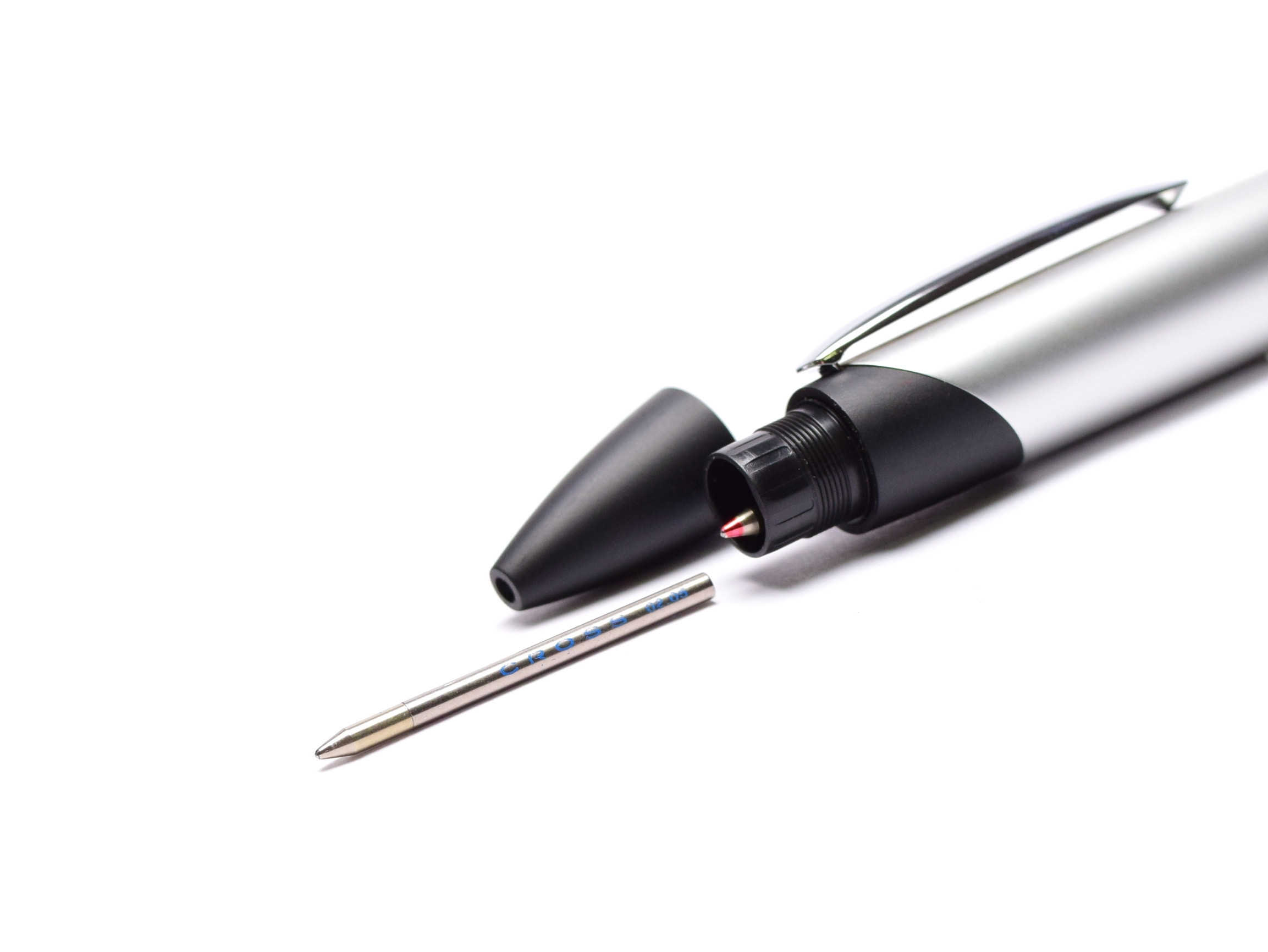 New Authentic CROSS Matrix Metal Slim Short 8572-2 Standard F Fine Blue ...