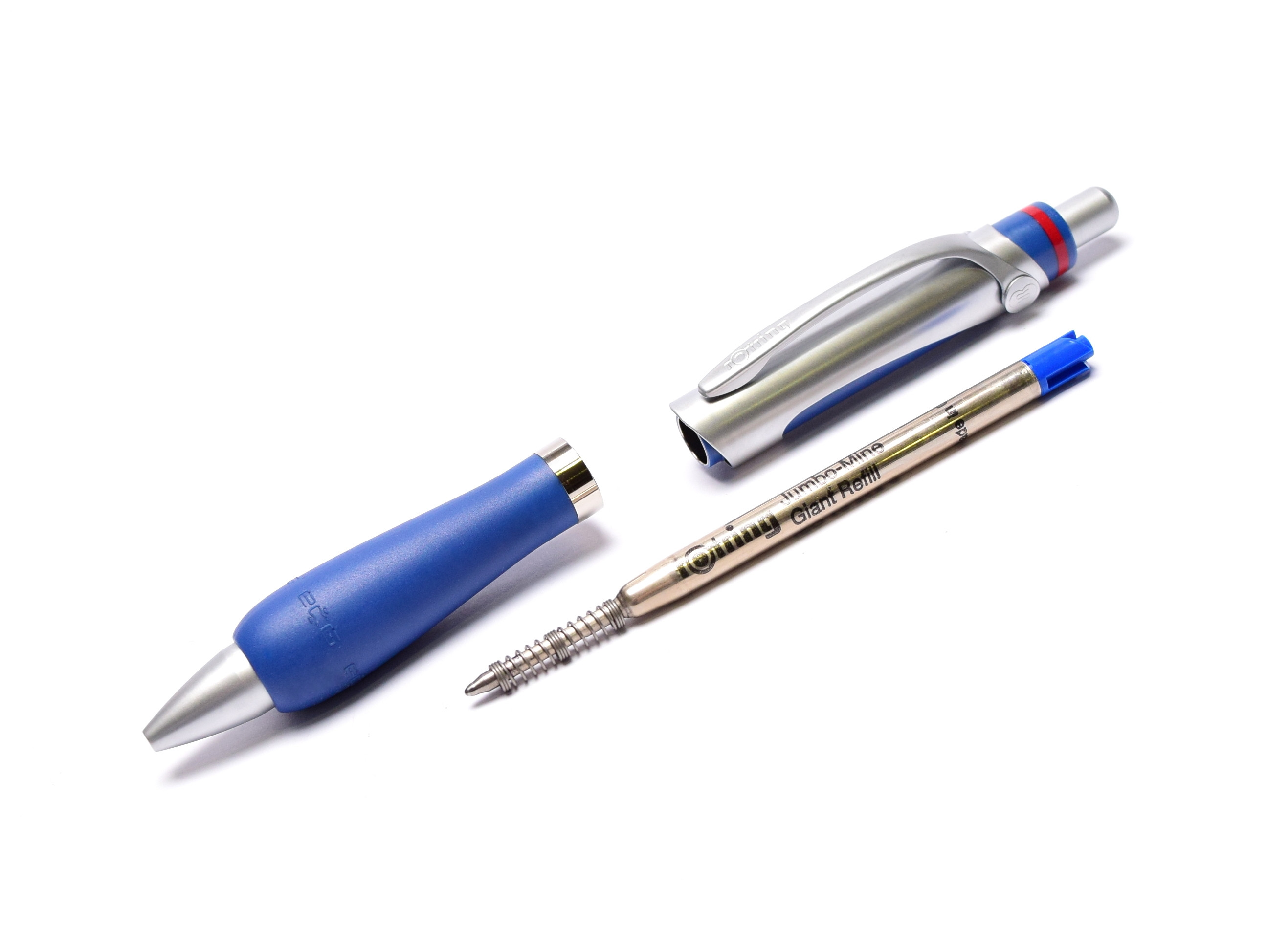 Vintage NOS 2000s Rotring Skynn Deep Blue & Matt Silver Jumbo G2 Refill ...