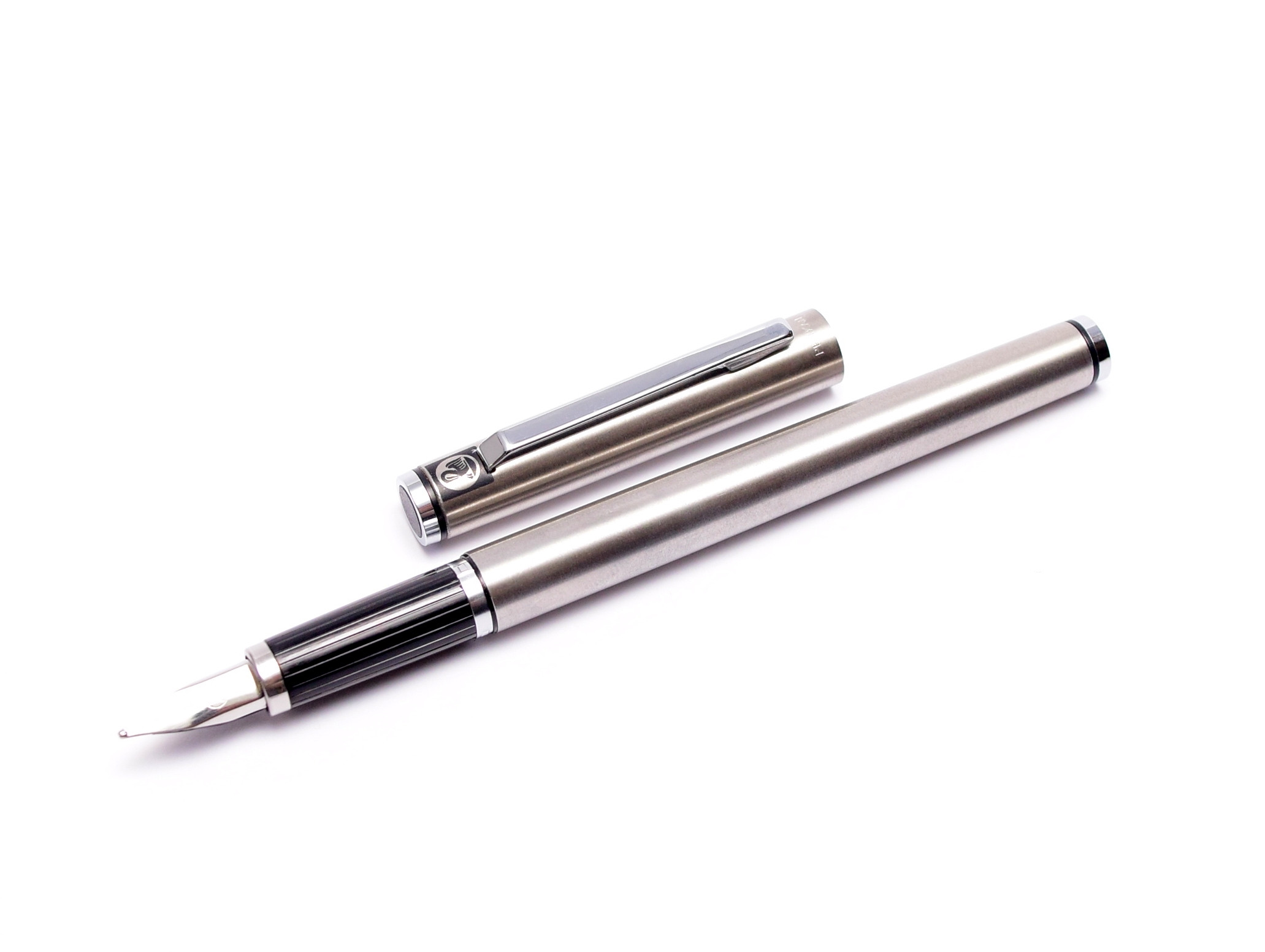 Vintage Pelikan Signum 520 Matte Stainless Steel F Fine Nib Cartridge ...
