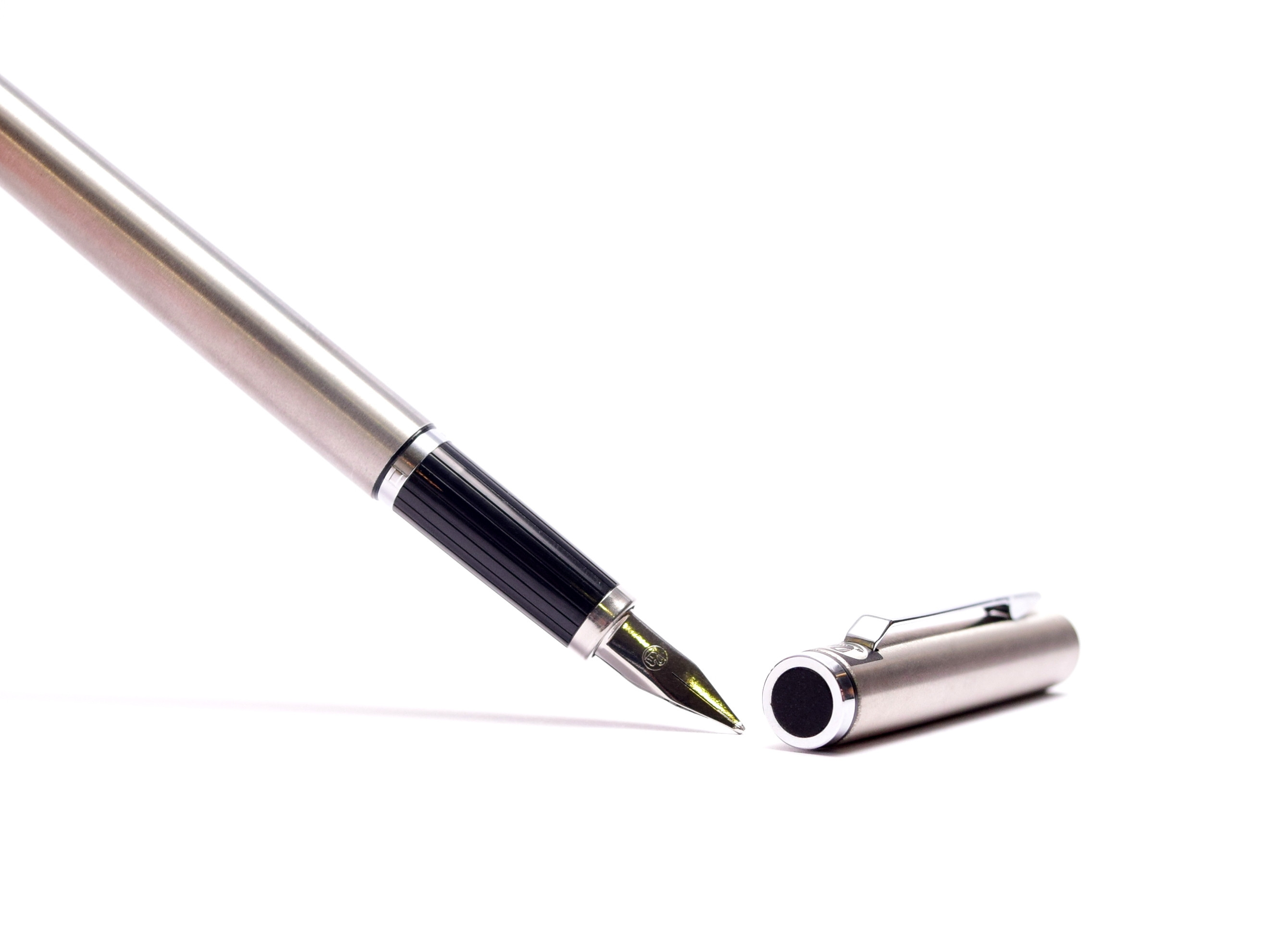 Vintage Pelikan Signum 520 Matte Stainless Steel F Fine Nib Cartridge ...