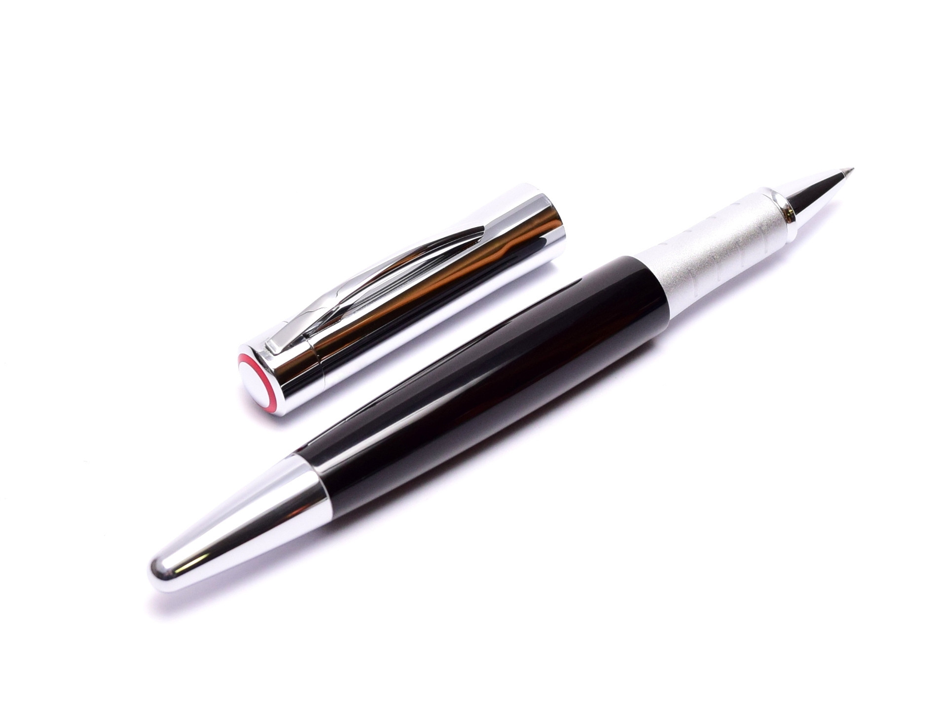 NOS New Rotring Initial Rollerball and Ballpoint Pe Black & Silver Set ...