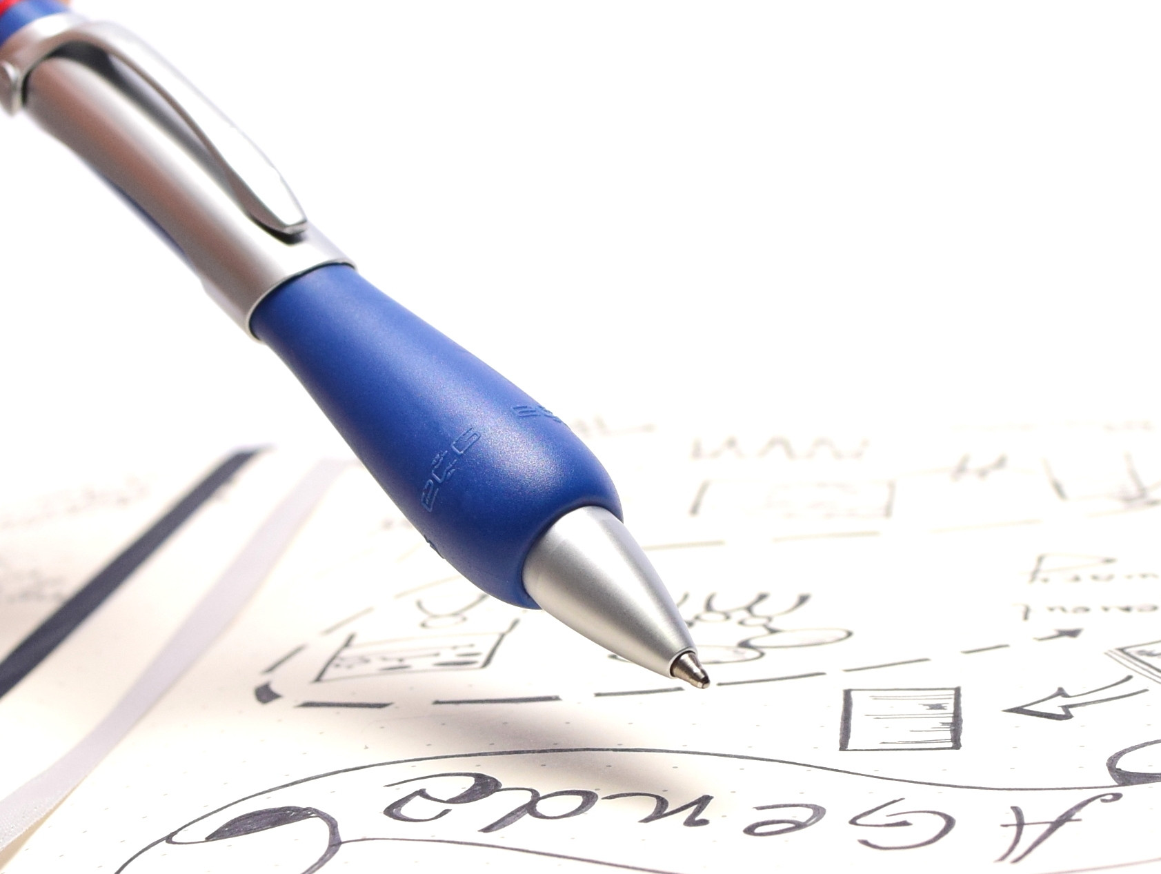 Vintage NOS 2000s Rotring Skynn Deep Blue & Matt Silver Jumbo G2 Refill ...