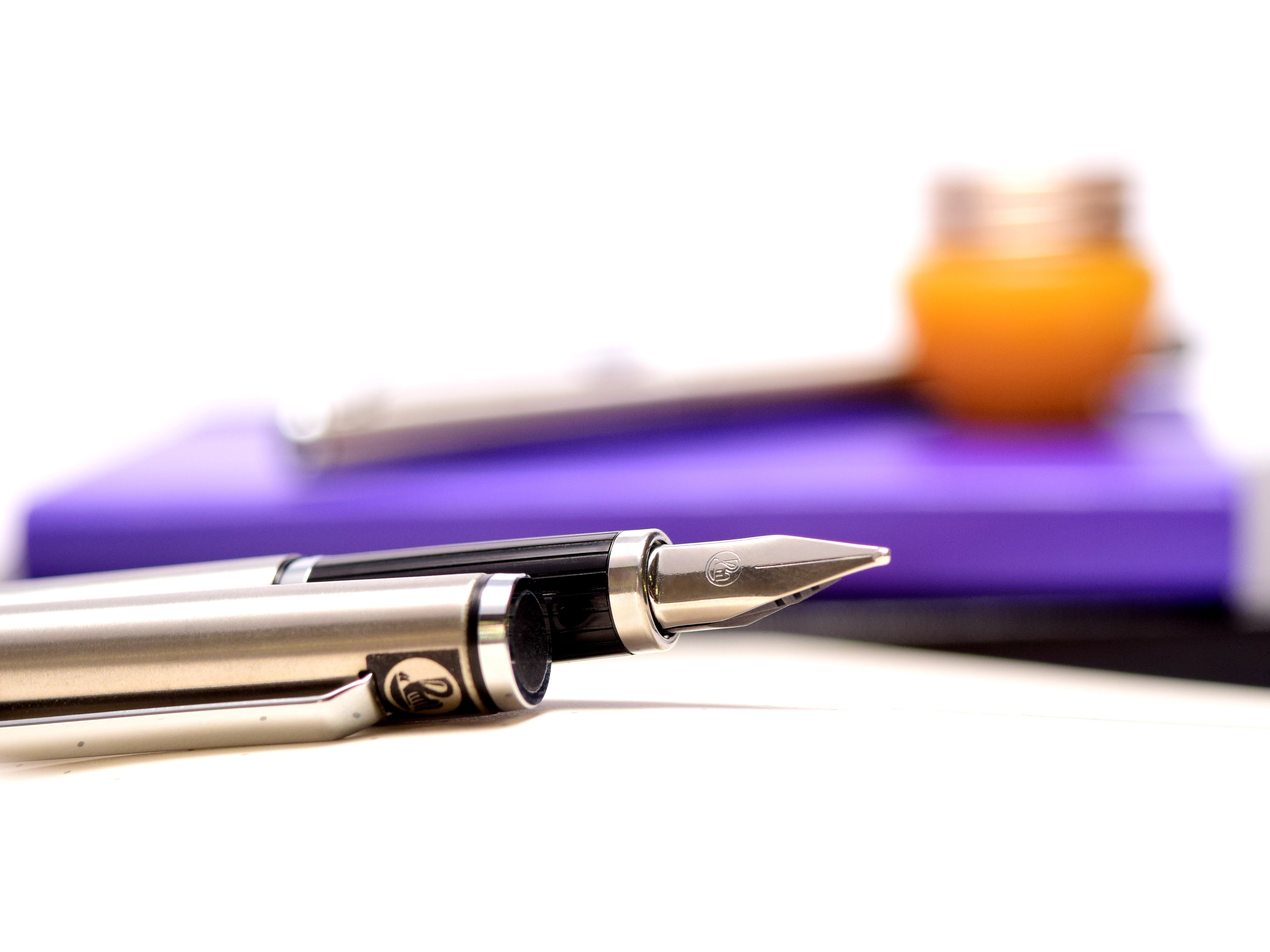 Vintage Pelikan Signum 520 Matte Stainless Steel F Fine Nib Cartridge ...