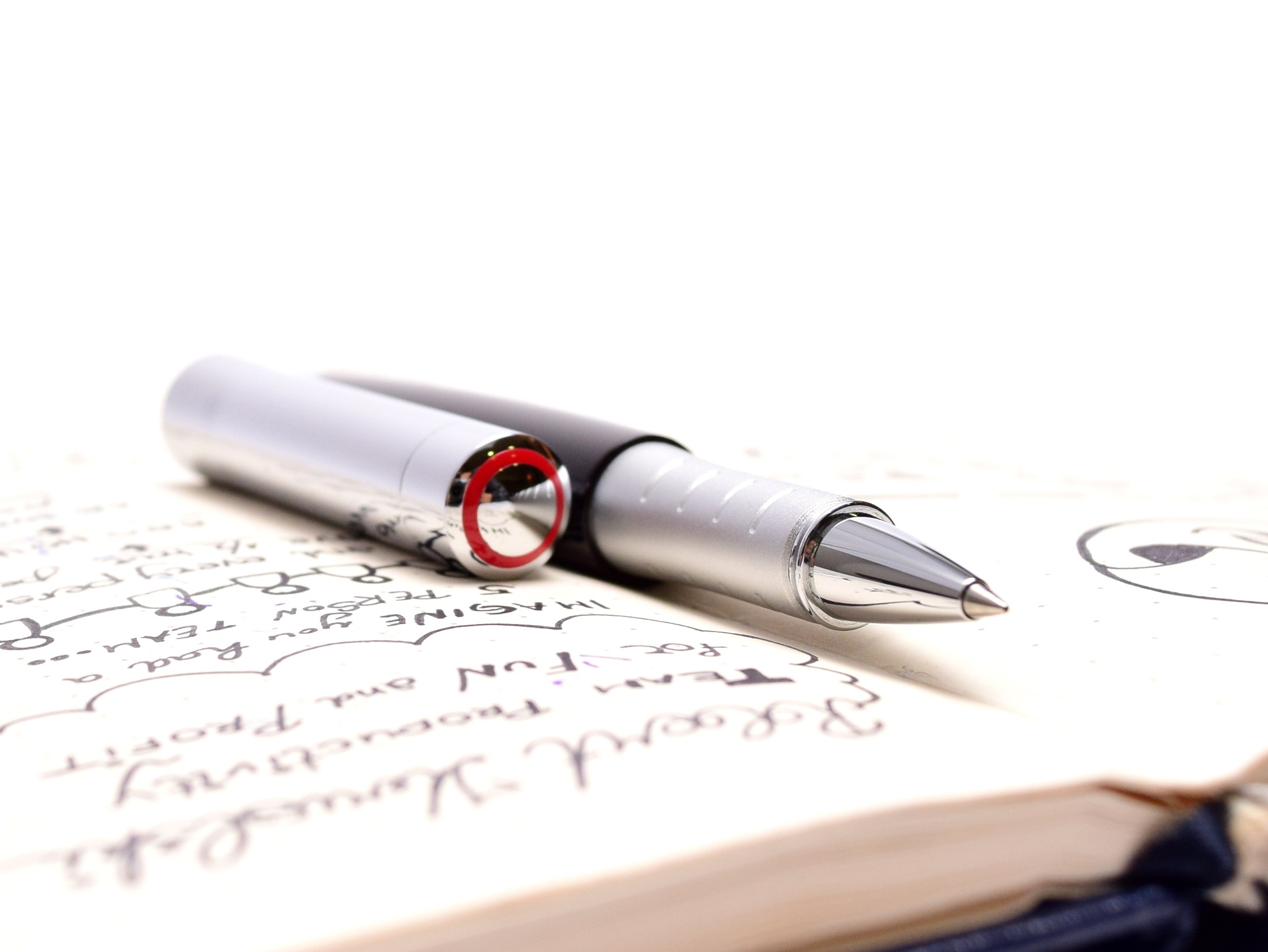 NOS New Rotring Initial Rollerball and Ballpoint Pe Black & Silver Set ...