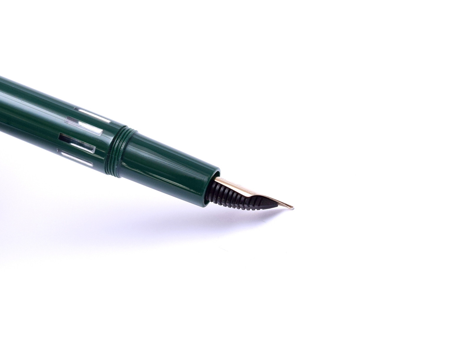 Rare 1960s Reform Germany 4328 Round Olive Green 14K Gold Flexible F to ...