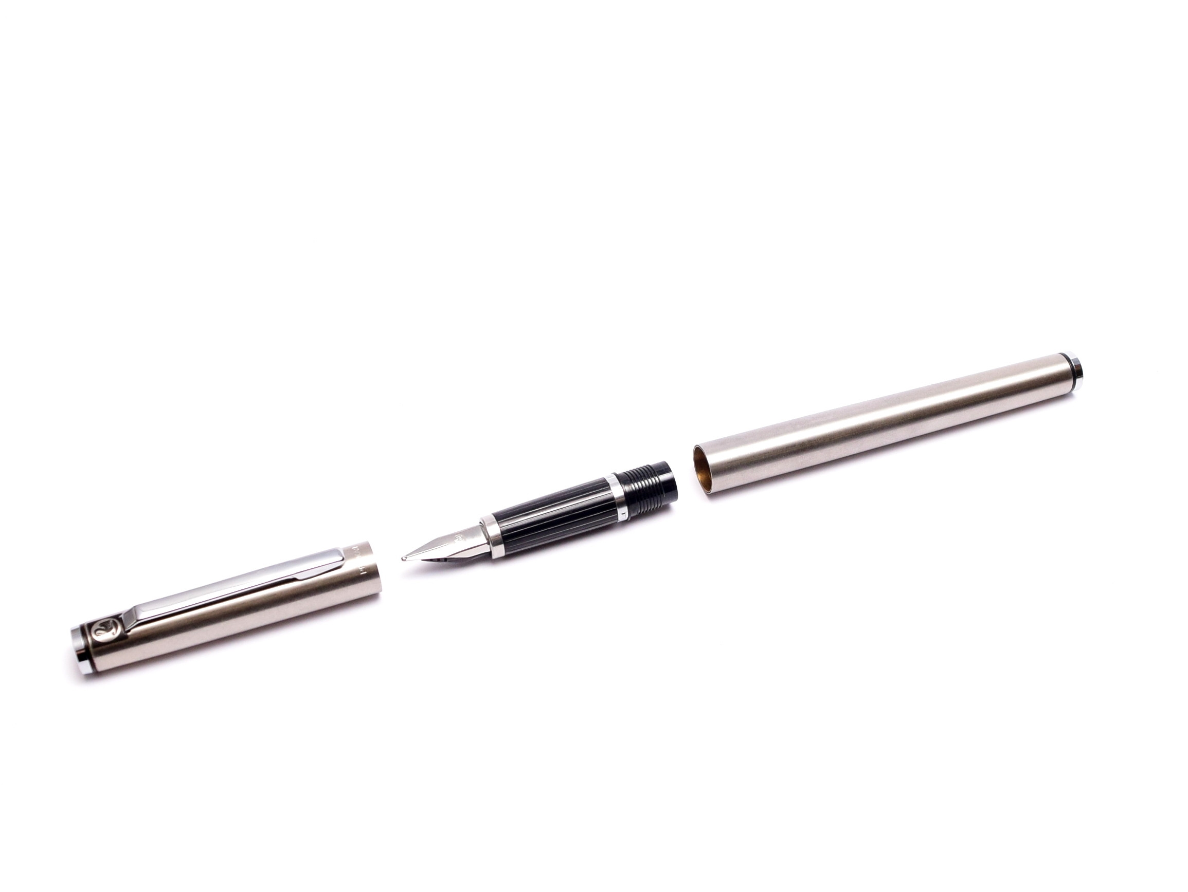 Vintage Pelikan Signum 520 Matte Stainless Steel F Fine Nib Cartridge ...