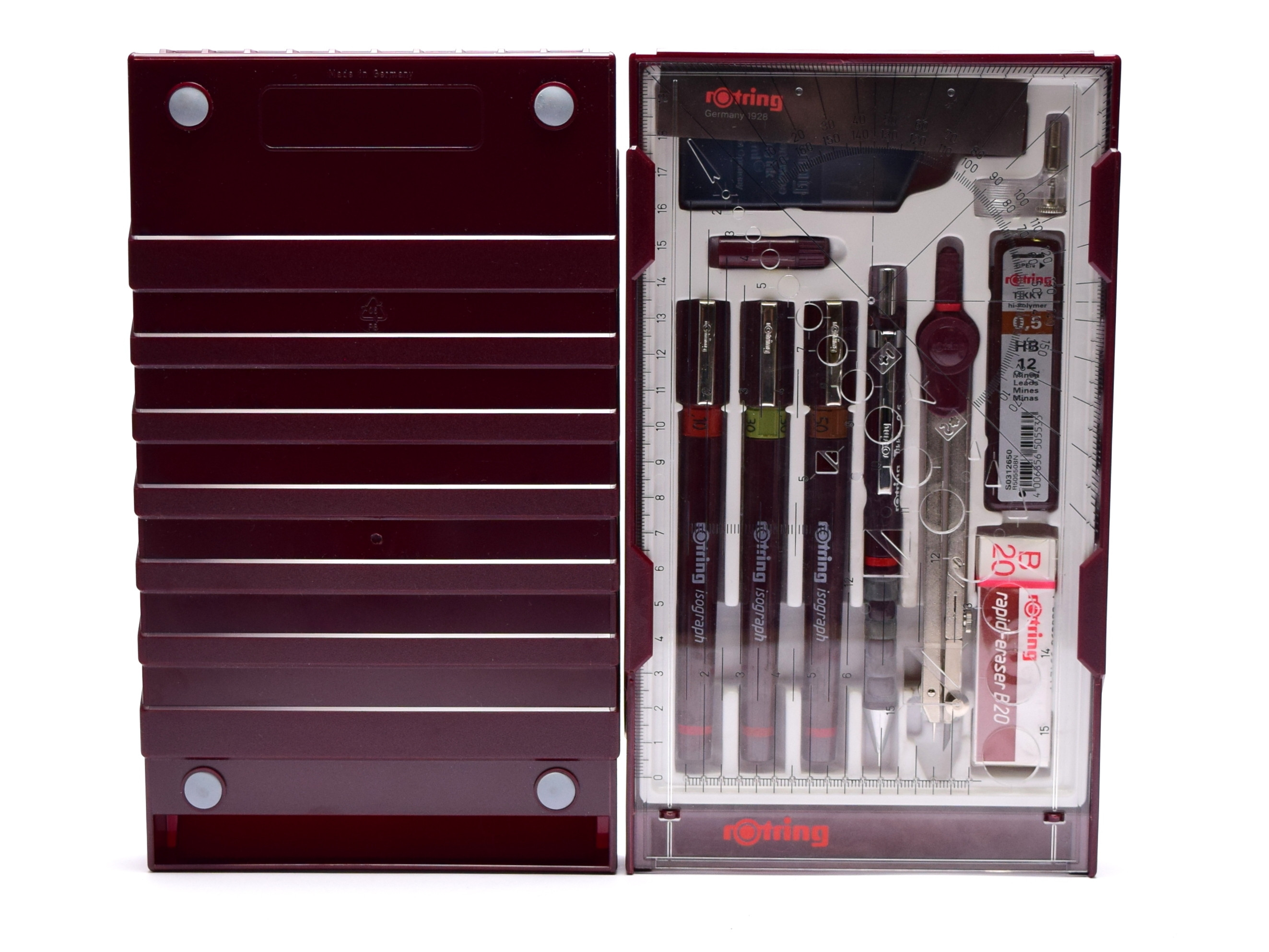 NOS Vintage Rotring Isograph Master Set 3 Technical Pens 0.10mm, 0.30mm ...