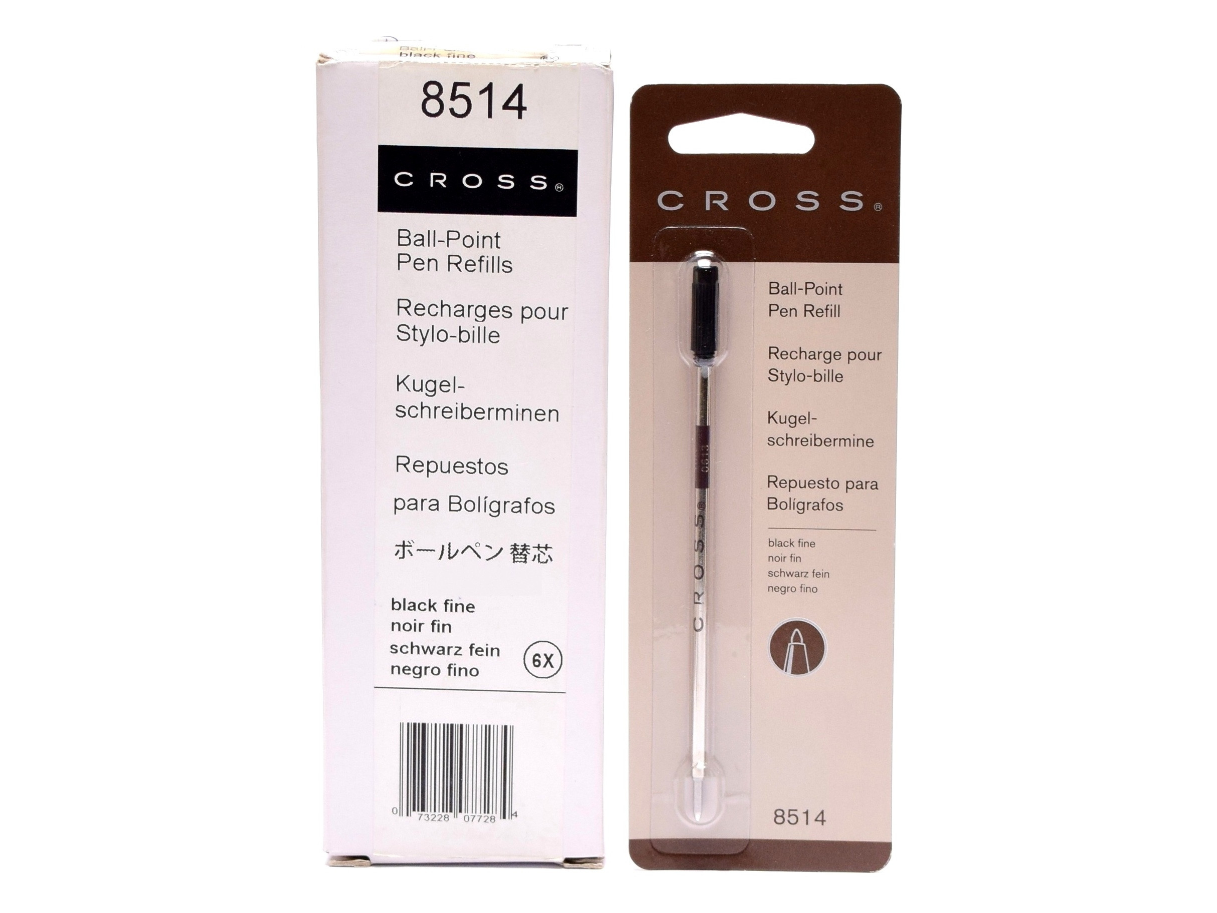 New Authentic CROSS 8514 Standard F Fine Black Noir 1 per Card ...