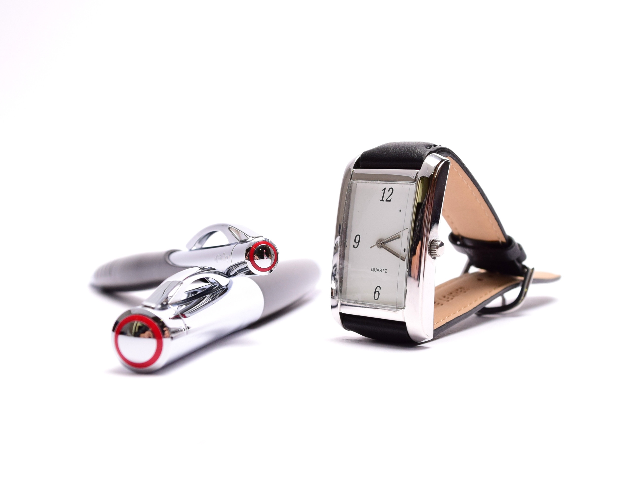 NOS New Rotring Initial Rollerball and Ballpoint Pe Black & Silver Set ...