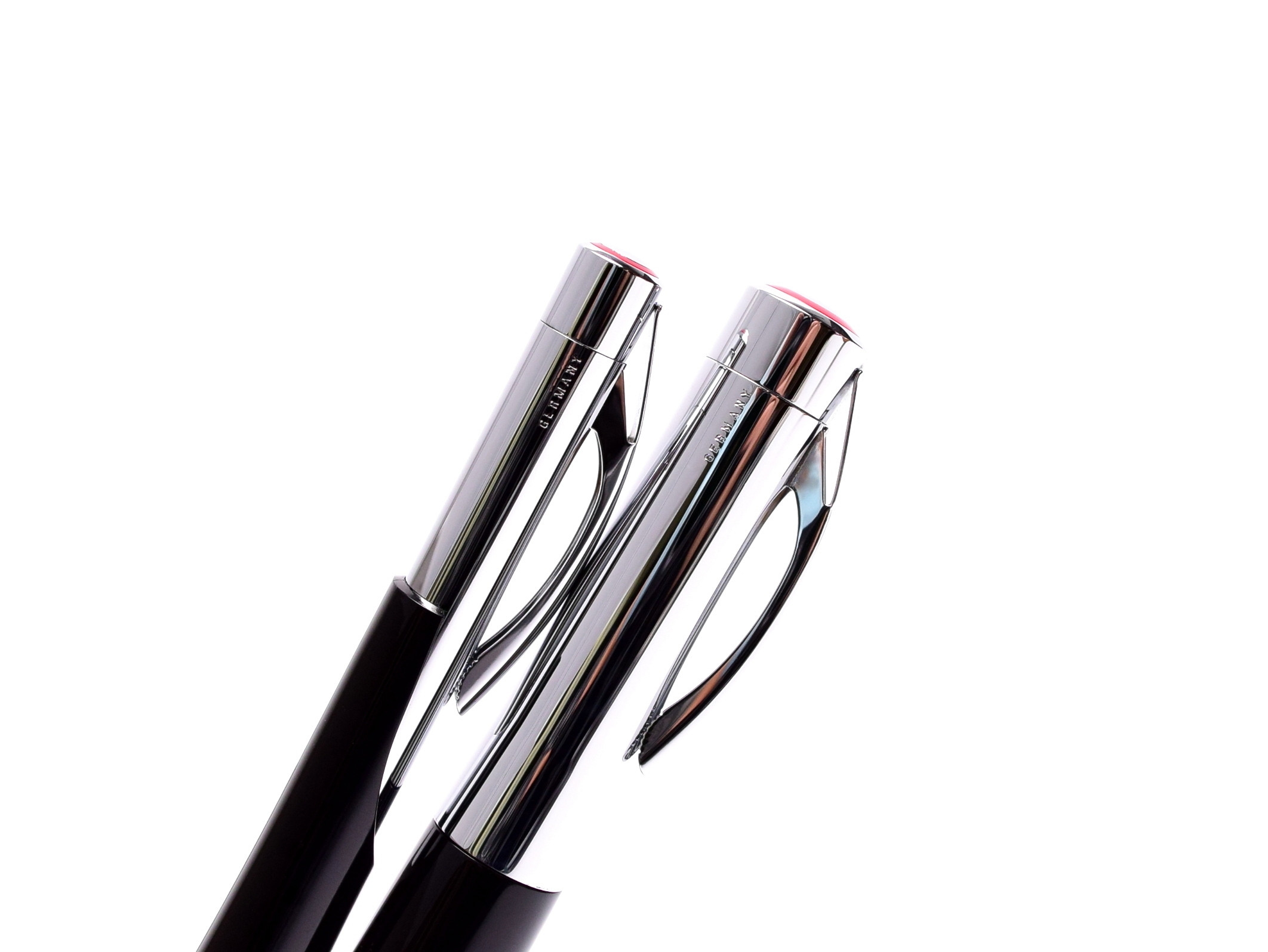 NOS New Rotring Initial Rollerball and Ballpoint Pe Black & Silver Set ...