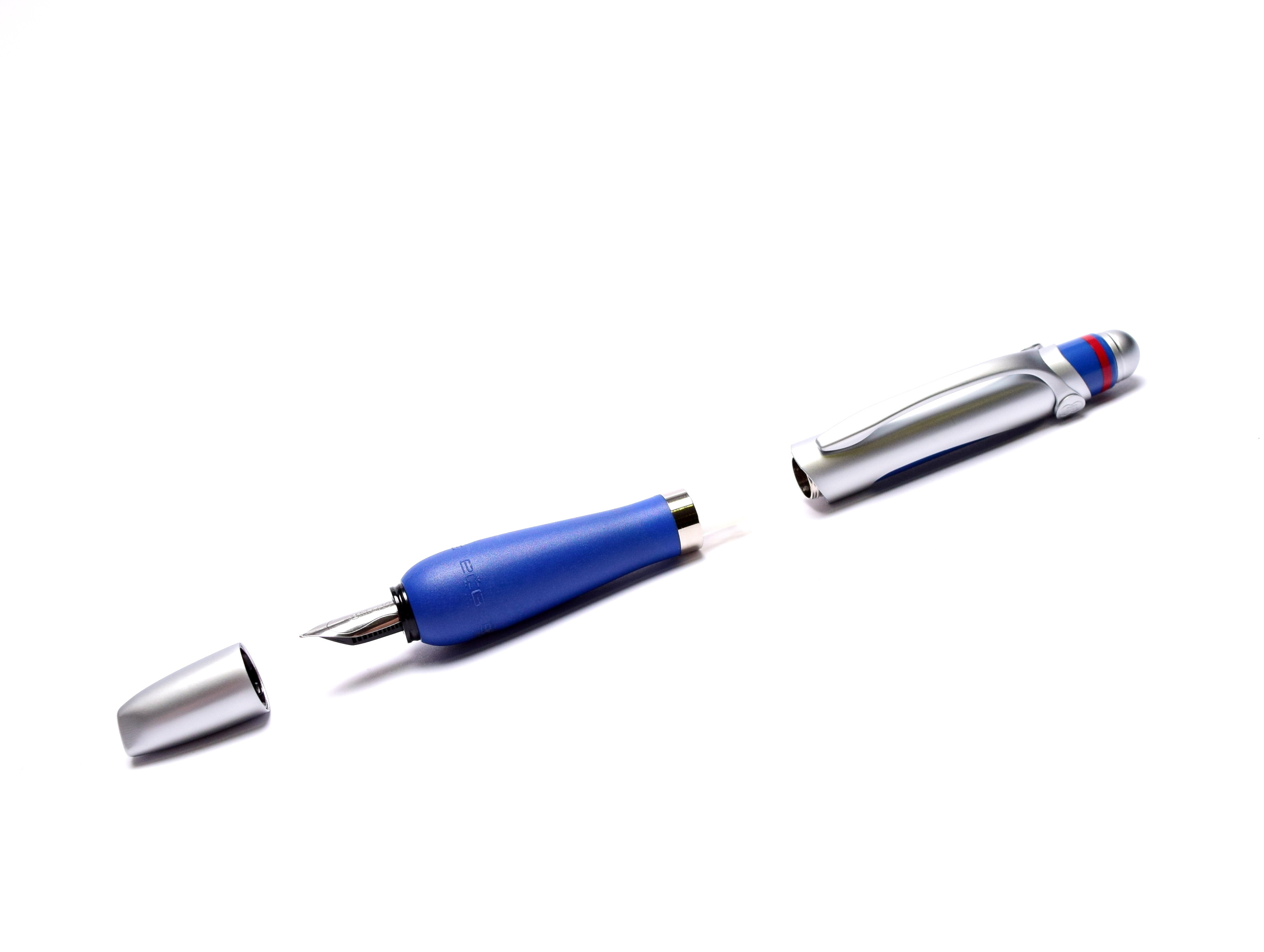 Vintage 2000s Rotring Skynn Matt Silver & Deep Blue Rubberized Padded ...