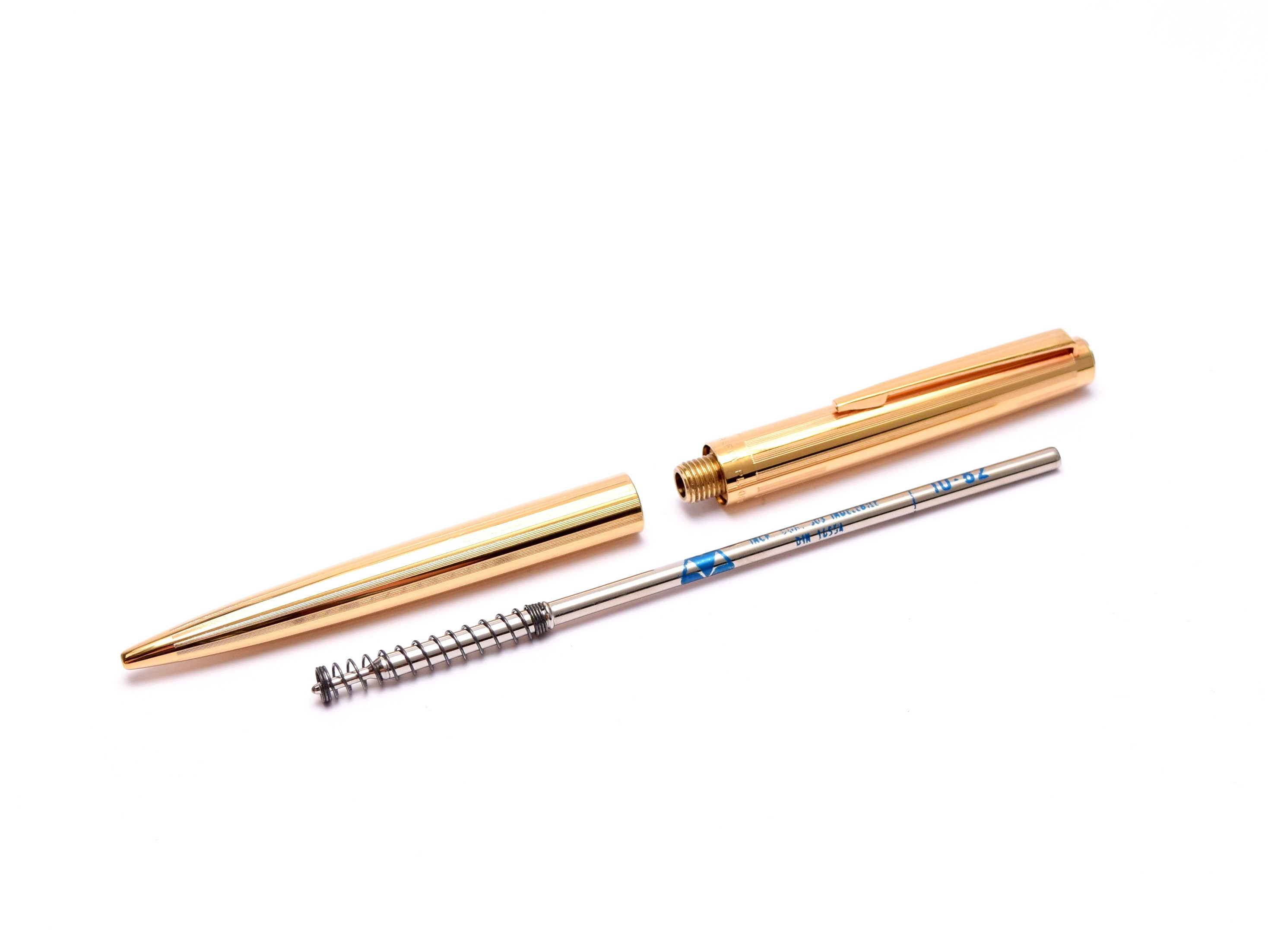 Vintage Montegrappa Oro Guilloche Gold Plated Push Upper Body Mechanism ...