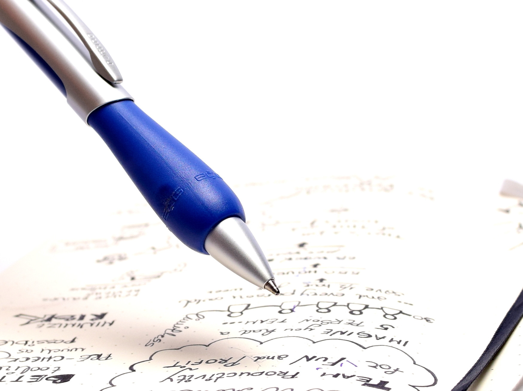 Vintage 2000s Rotring Skynn Matt Silver & Deep Blue Rubberized Padded ...