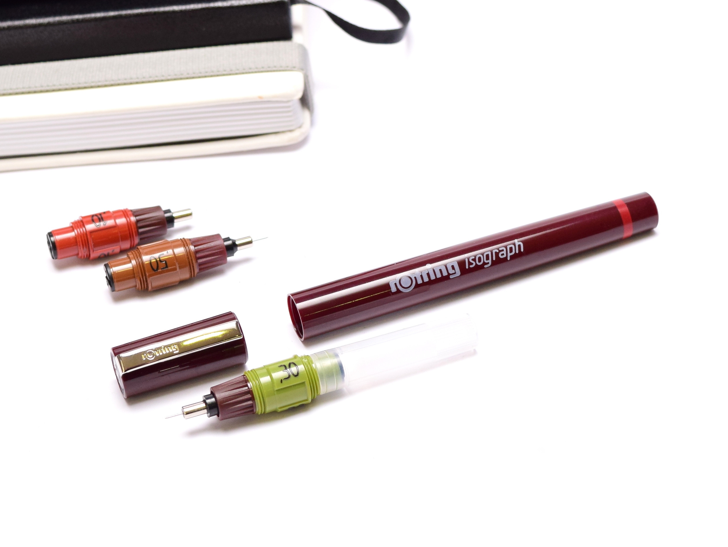 NOS Vintage Rotring Isograph Master Set 3 Technical Pens 0.10mm, 0.30mm ...