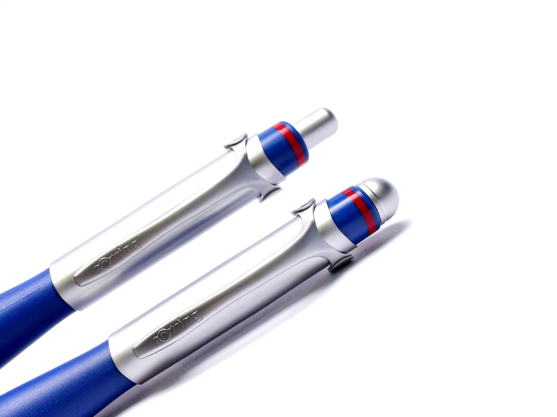 Vintage 2000s Rotring Skynn Matt Silver & Deep Blue Rubberized Padded ...