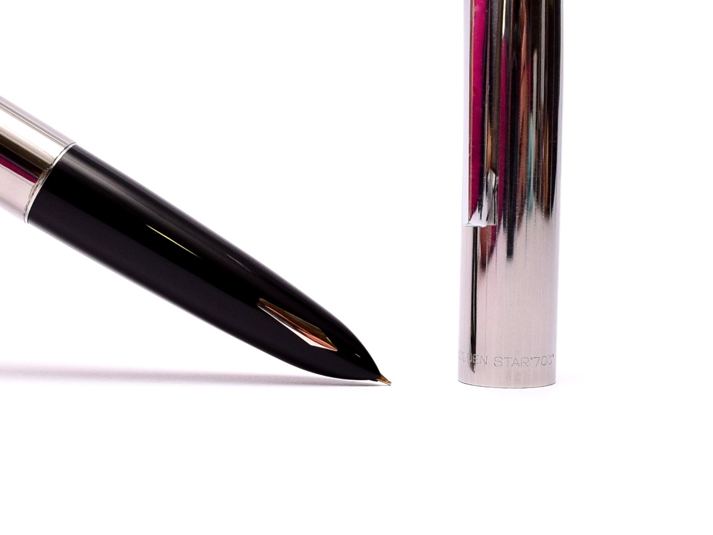 Golden Star 703 Steel F Fine Hooded Nib Aeromatic Press Converter ...