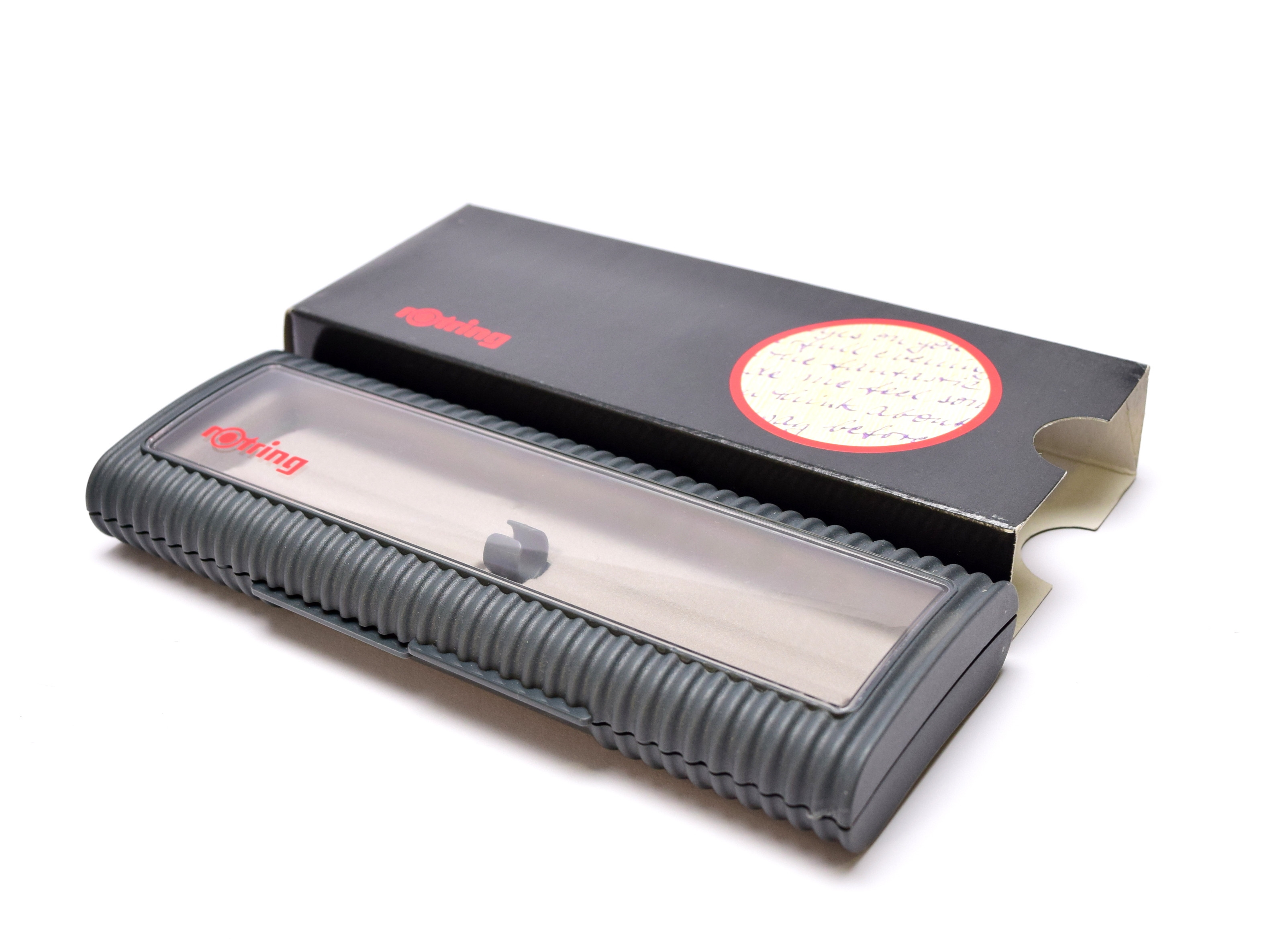 Rare Unique Grey Rotring High Quality Showcase Clear Window Pen Case ...
