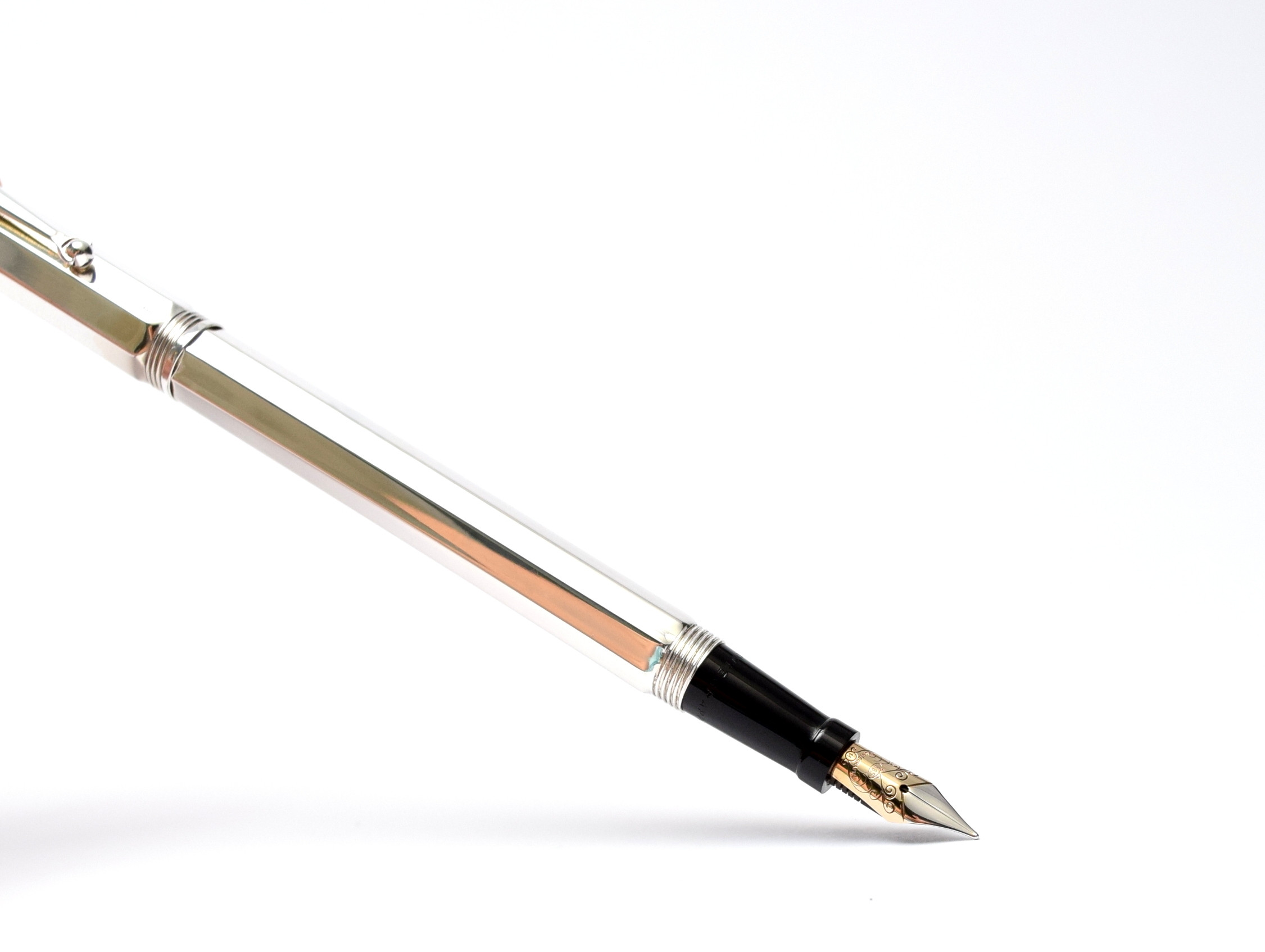 Stunning 1990s Montegrappa Reminiscence Solid 925 Sterling Silver & 14K ...