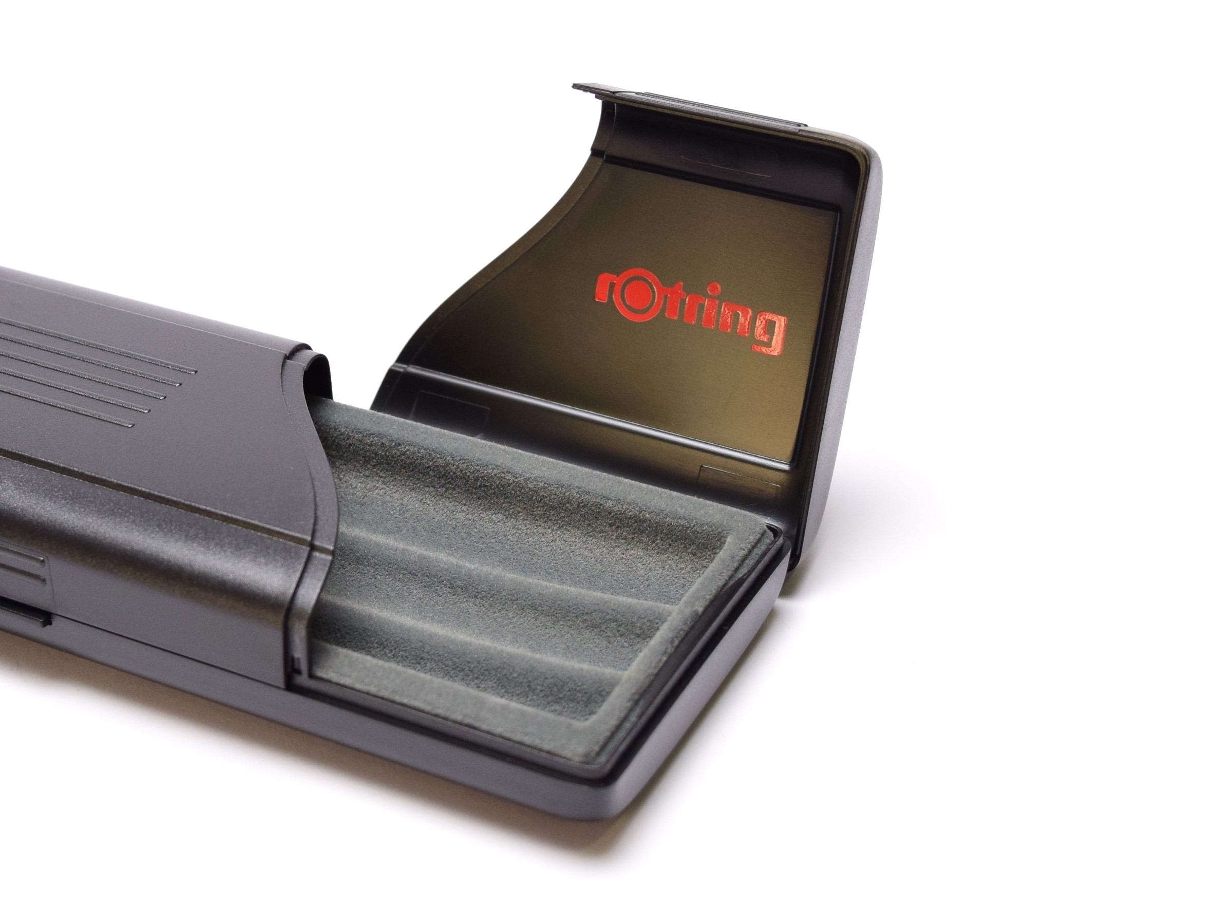 Rare Unique Black Rotring High Quality Two Lids Pen Case Box for 1 2 or ...