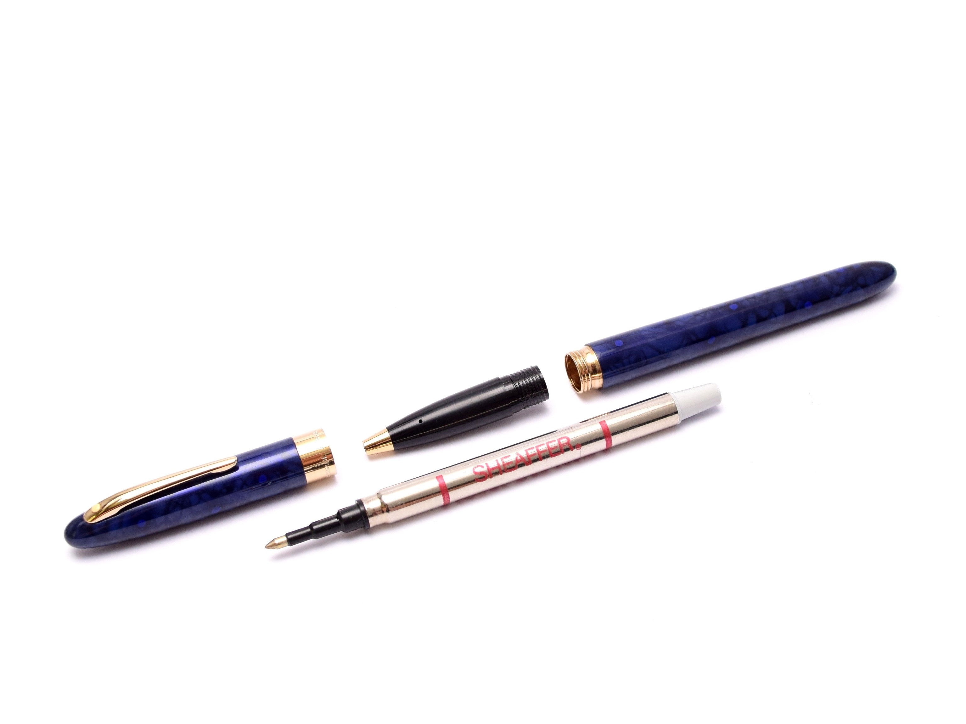 Sheaffer Crest Nova Marbled Lacquer Ultramarine Blue W/ 23K Gold Plated ...