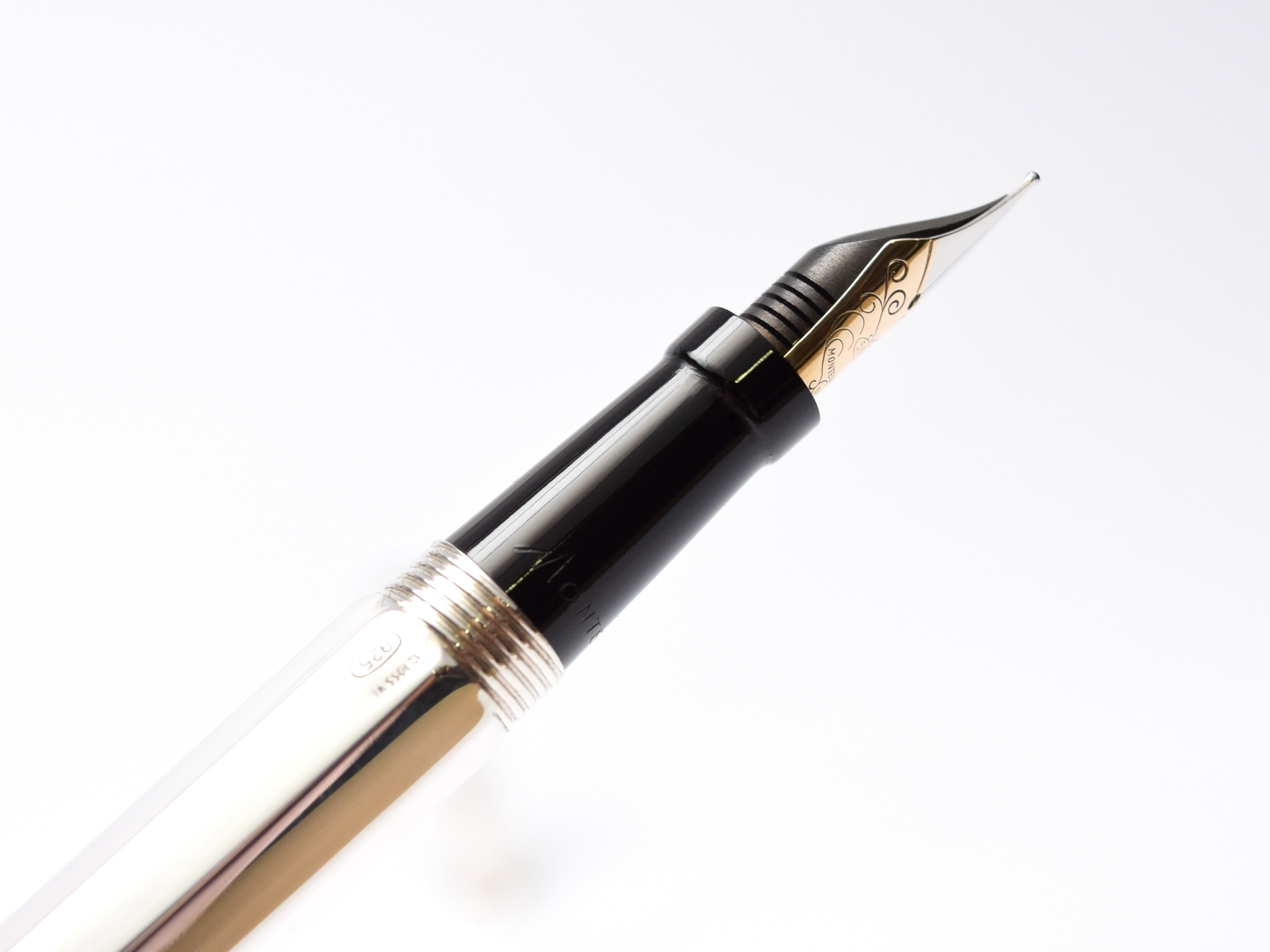 Stunning 1990s Montegrappa Reminiscence Solid 925 Sterling Silver & 14K ...