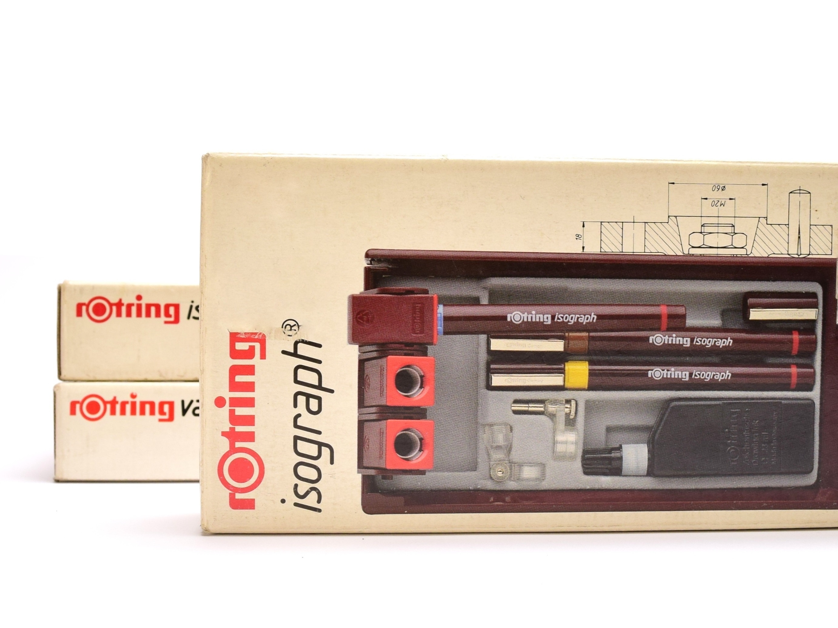 NOS Vintage Rotring Isograph 3 Technical Pens 0.35mm, 0.50mm, 0,70mm ...