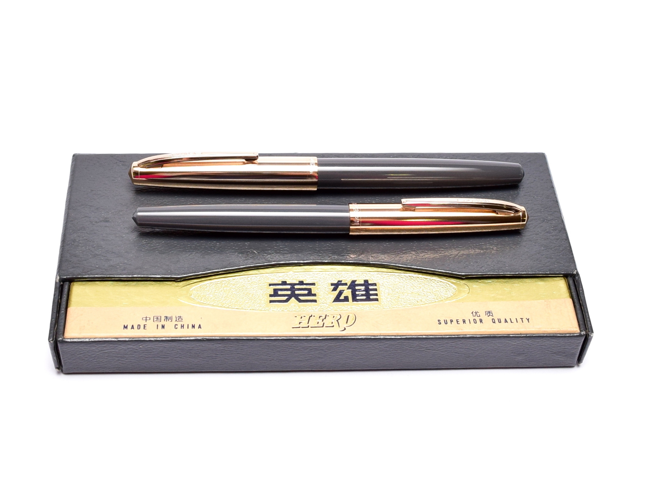 Hero 330 Arrow Aerometric Gray F Fine Hooded Nib Fountain & Ballpoint ...