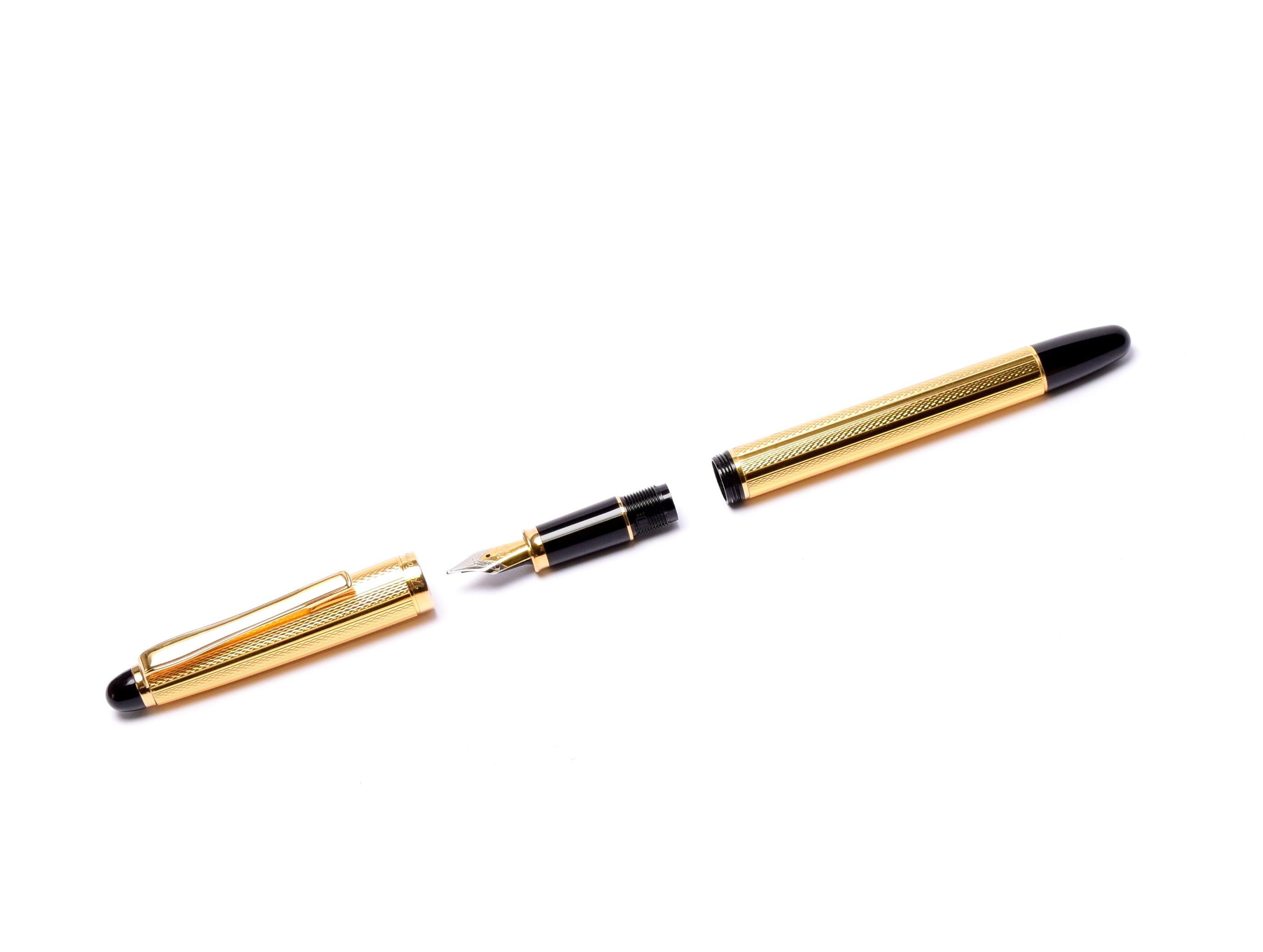 Rare 1980s Modern Reform Gold Plated Barelycorn Guilloce Two Tone Nib ...