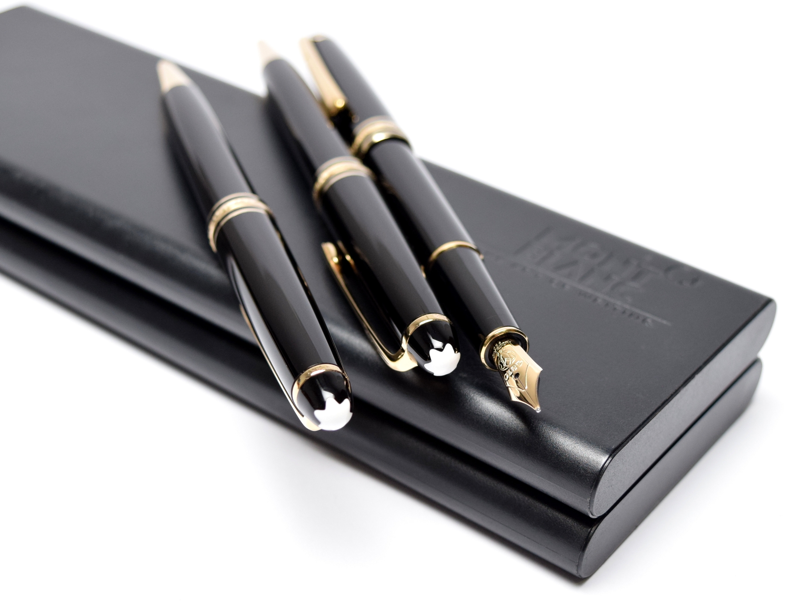 1990s MONTBLANC 144 164 & 165 Meisterstuck Classic Fountain & Ballpoint Pen & 0.7mm Mechanical ...