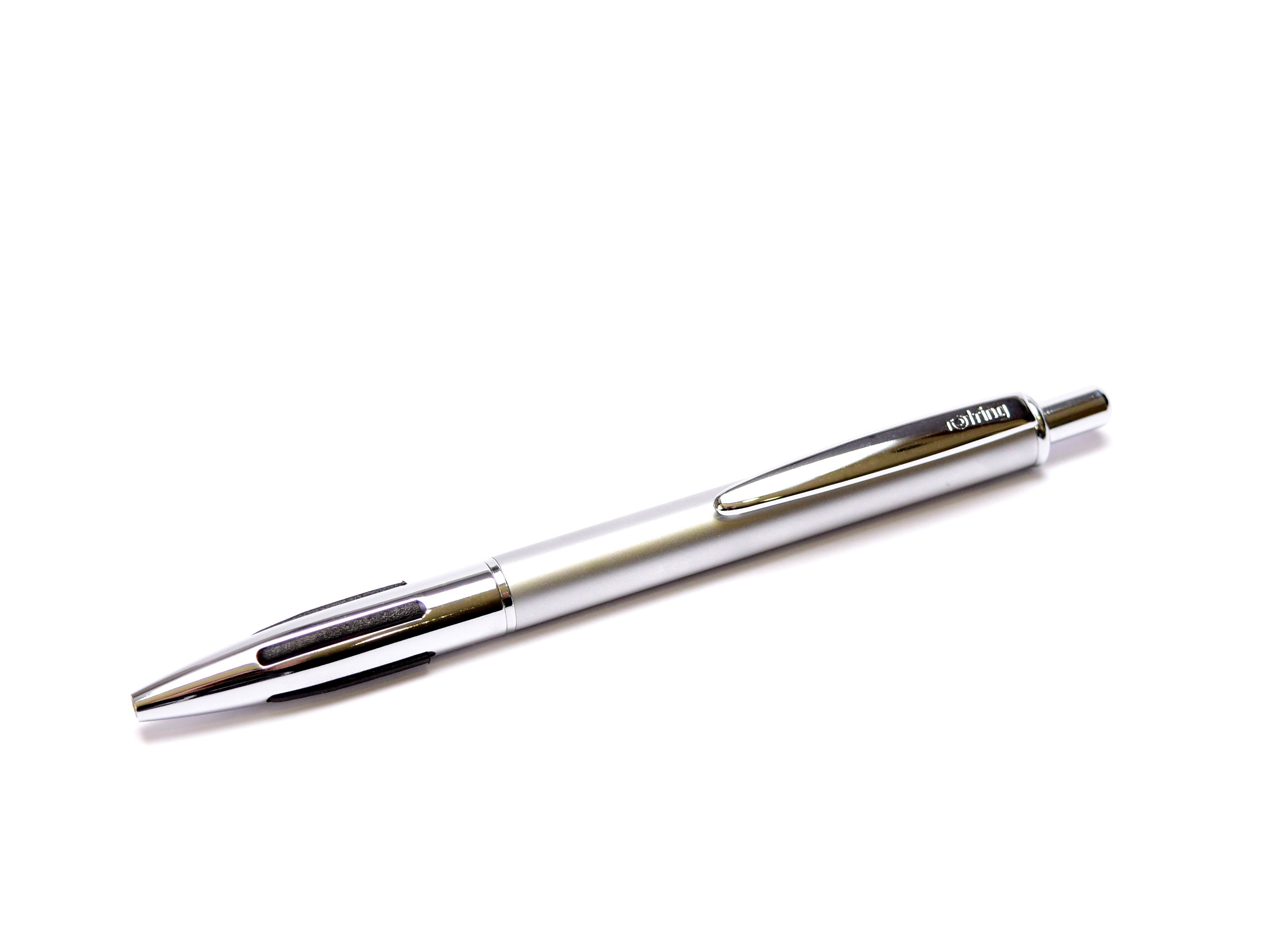 NOS New Rotring Athens Cushioned Quad Grip Matte Chrome Black & Silver ...