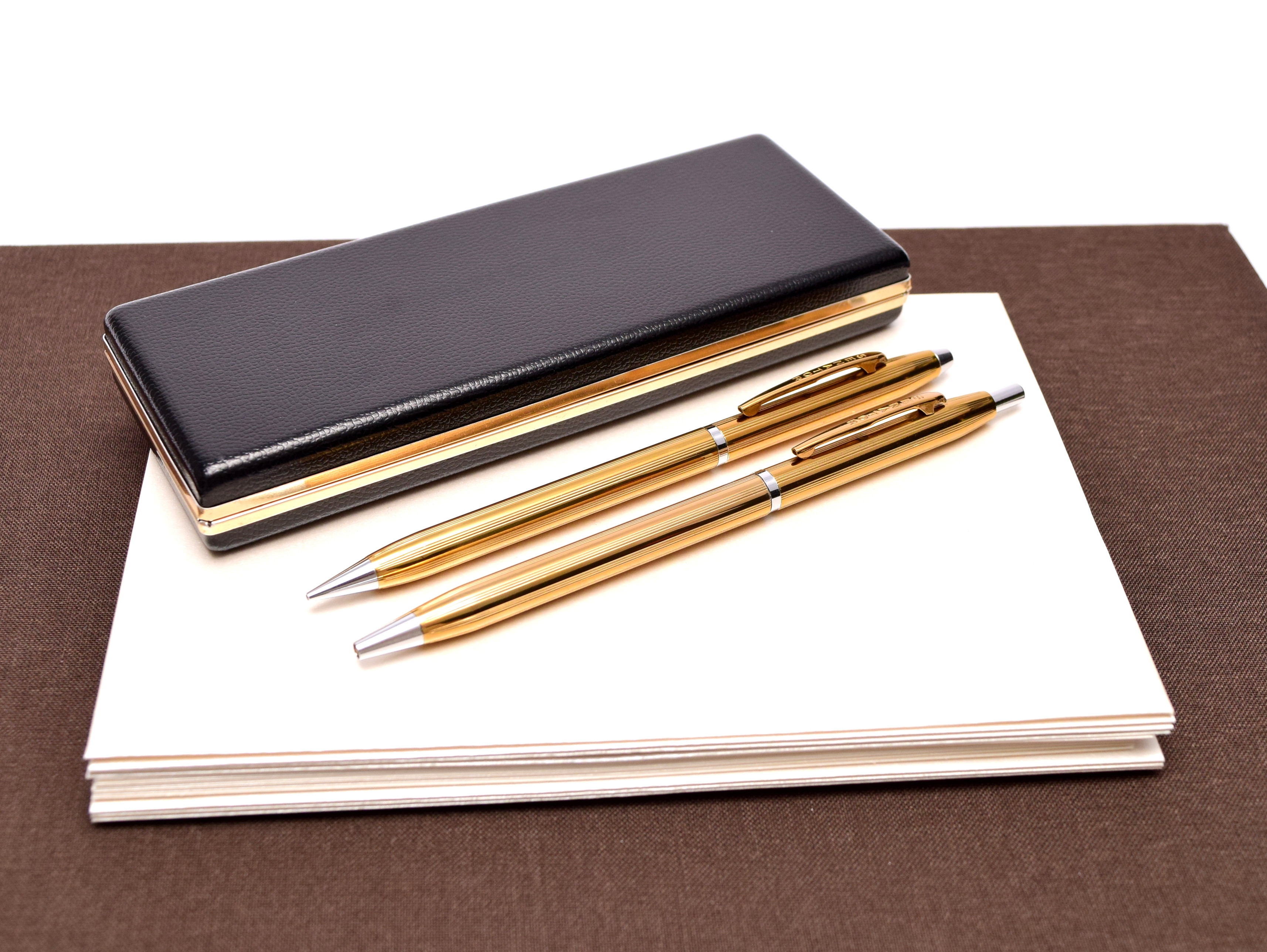 Vintage Senator Gold Plated Push Button Mechanism Ballpoint Pen & 1 ...