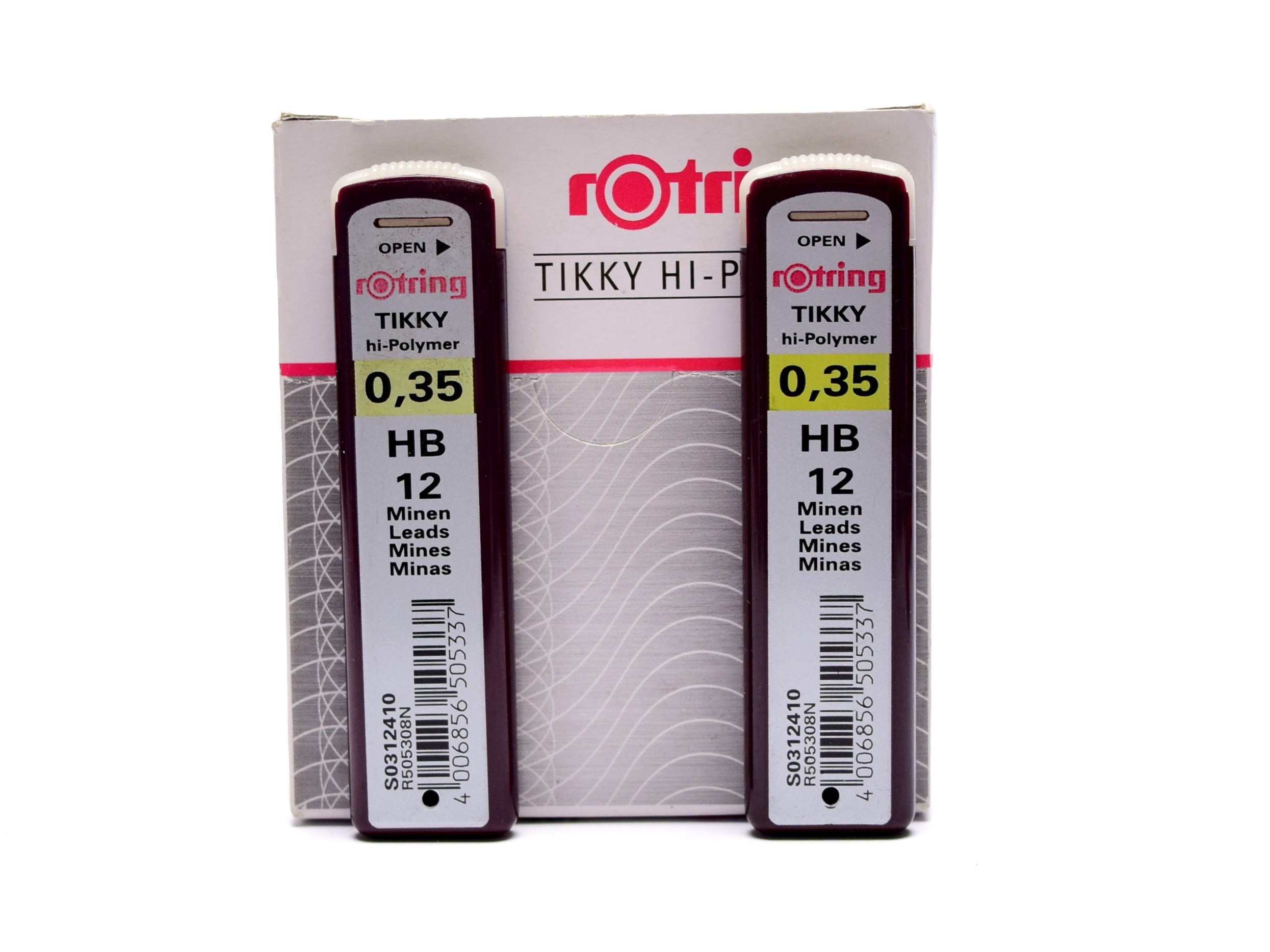 Rotring Tikky Hi-Polymer 0,35mm HB Pack of 12 Leads for Mechanical Pencil S0312410