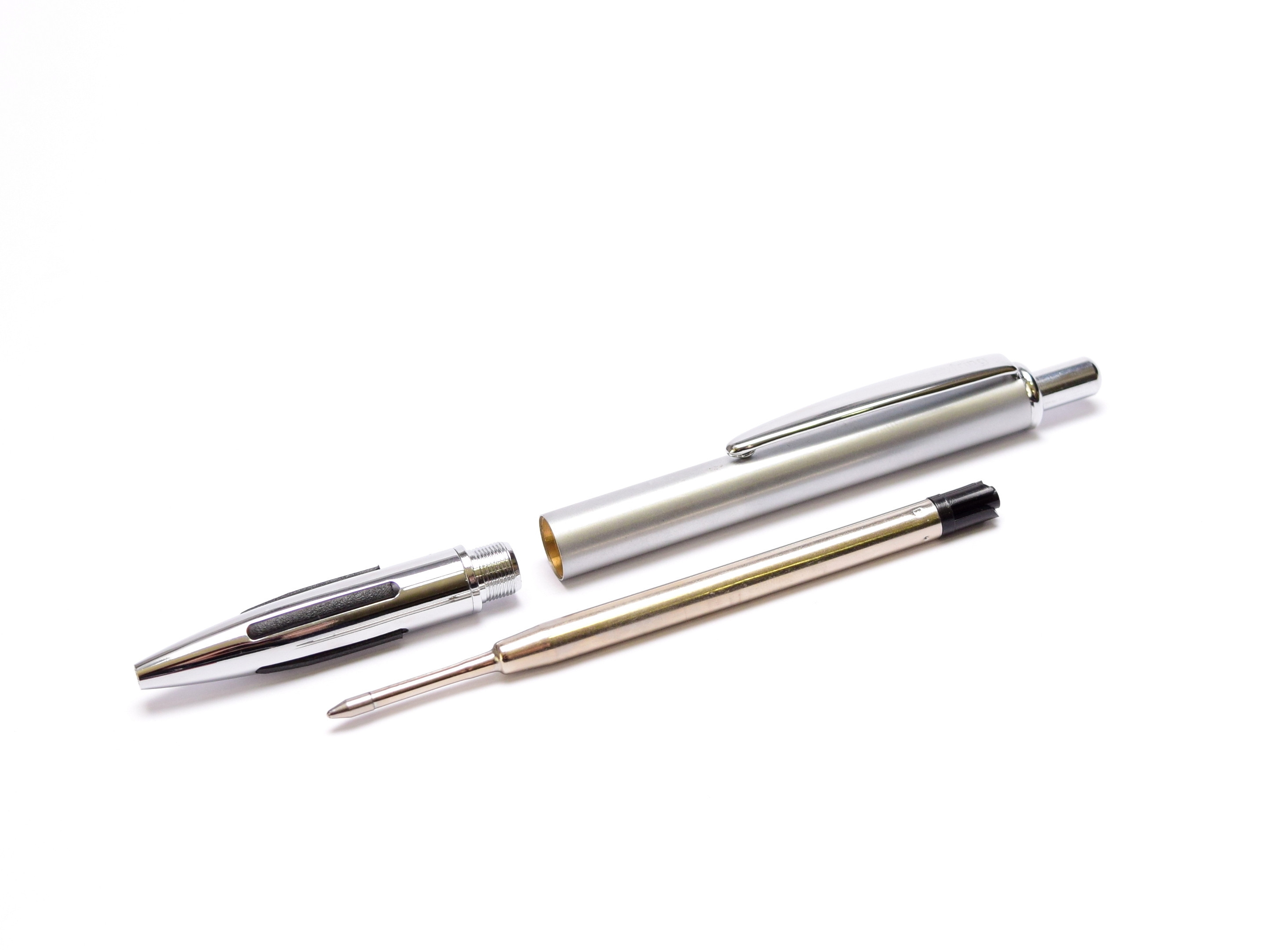 NOS New Rotring Athens Cushioned Quad Grip Matte Chrome Black & Silver ...