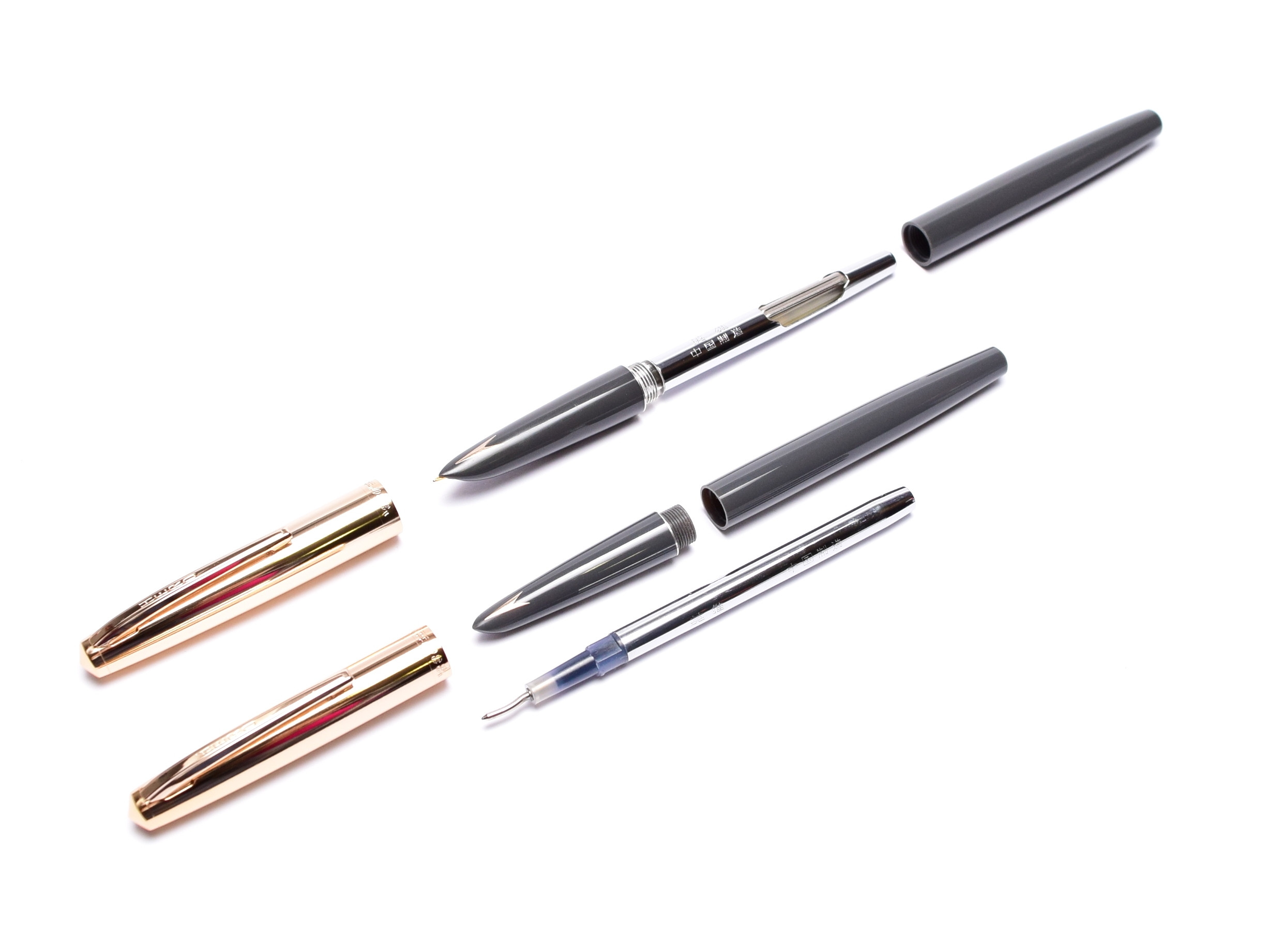 Hero 330 Arrow Aerometric Gray F Fine Hooded Nib Fountain & Ballpoint ...