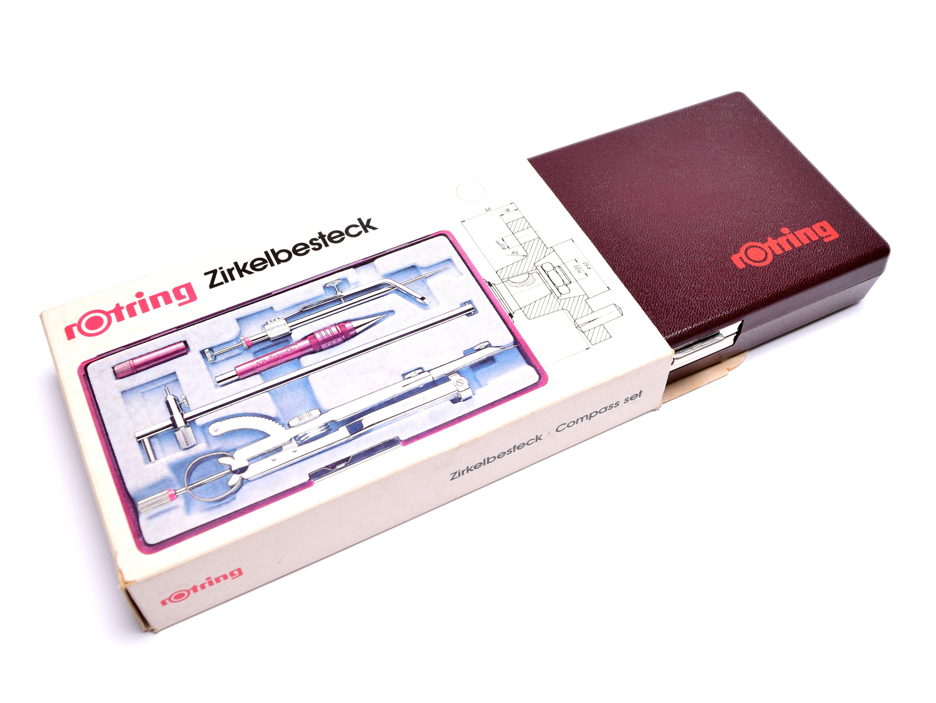 NOS Vintage Rotring Professional Chrome Plated 5 Pieces Master Bow ...